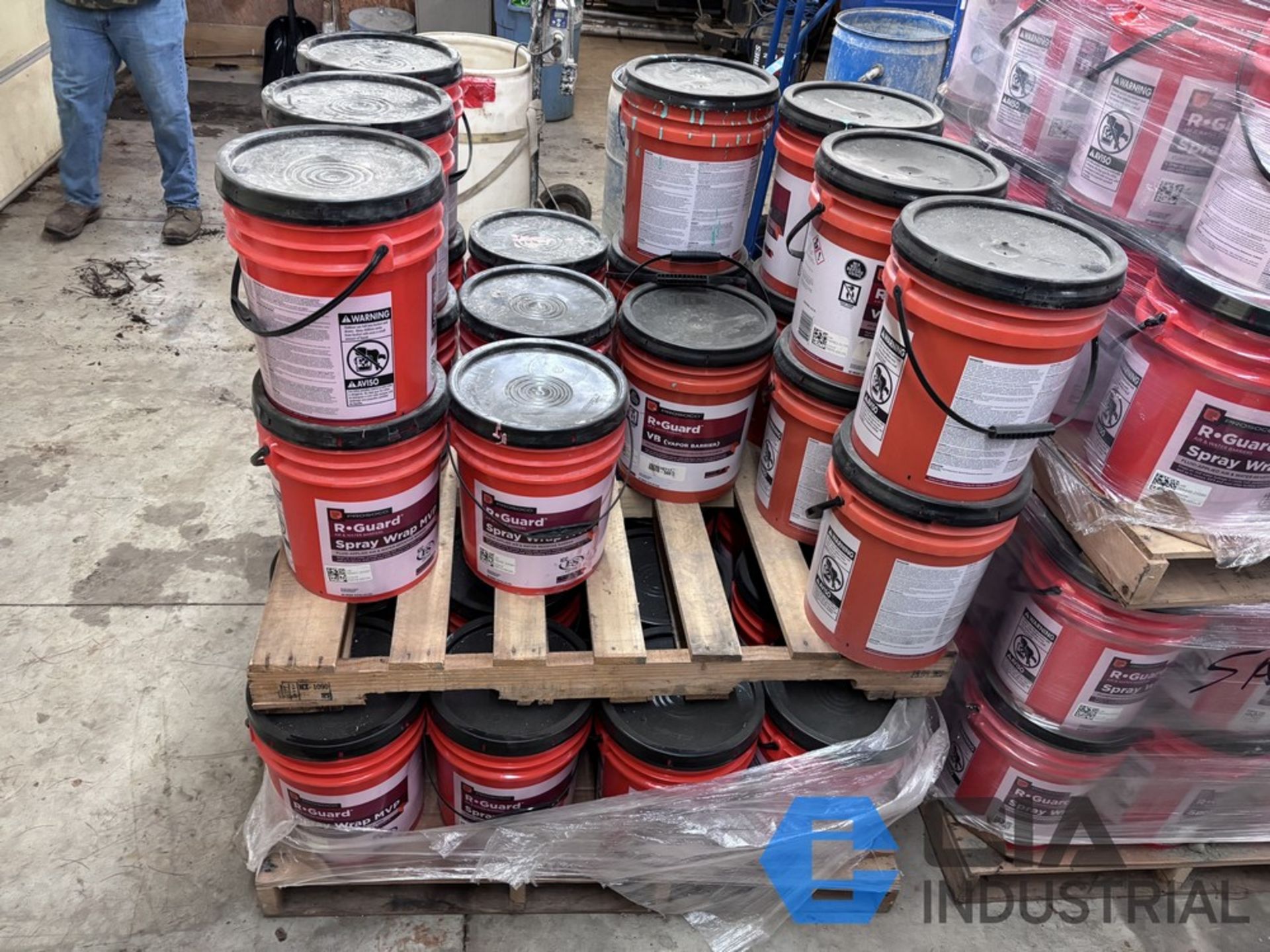 5 GALLON BUCKETS OF PROSOCO SPRAY WRAP-MVP / AIR AND WATER RESISTIVE ...