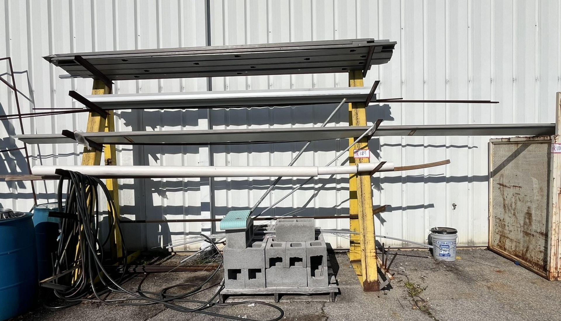 Large Heavy Duty Steel Pipe Rack with 5 Racks + Contents, Pvc, Steel ...