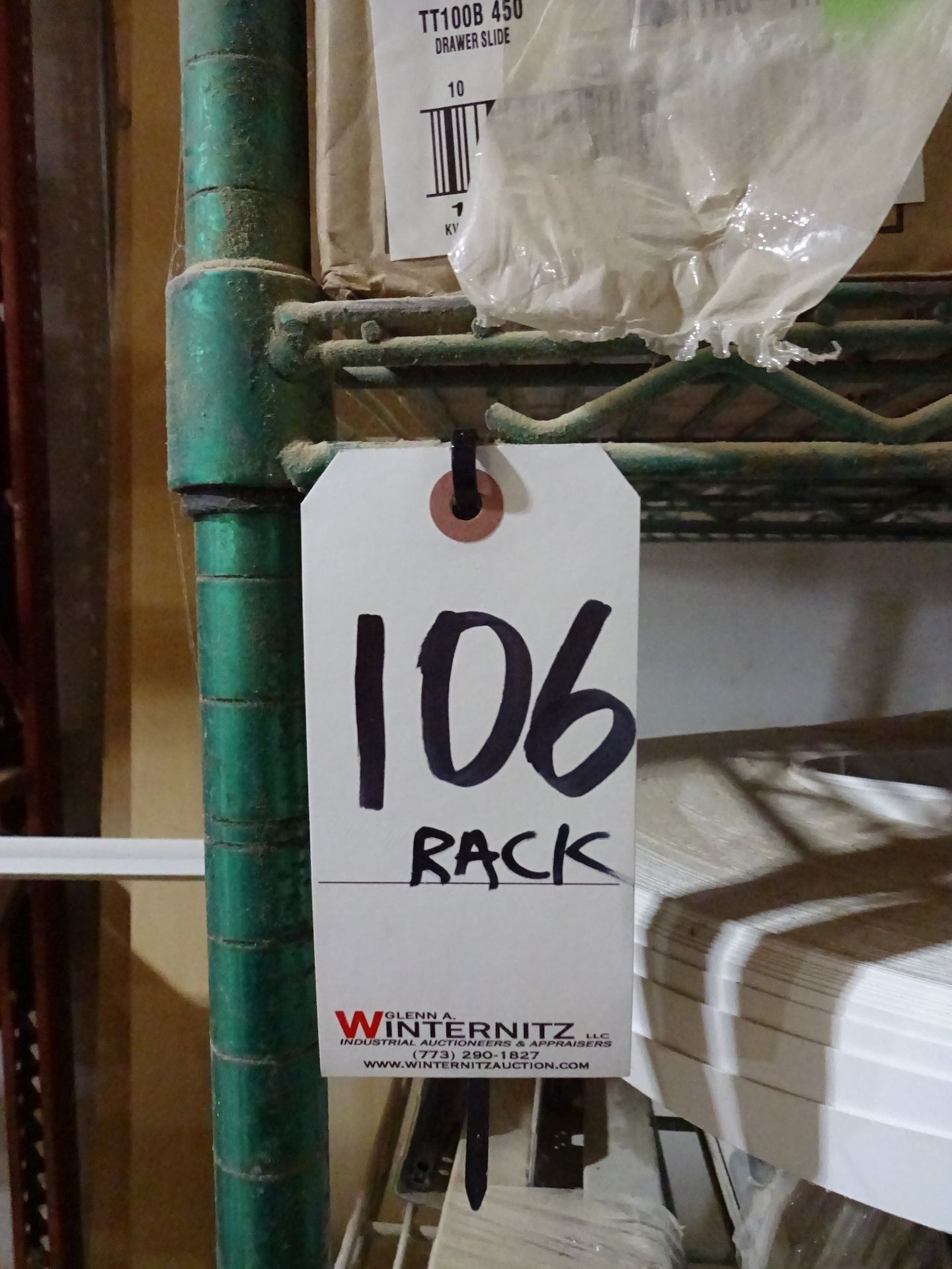LOT: ASSORTED EDGE BANDING & CABINET HARDWARE WITH PORTABLE RACK