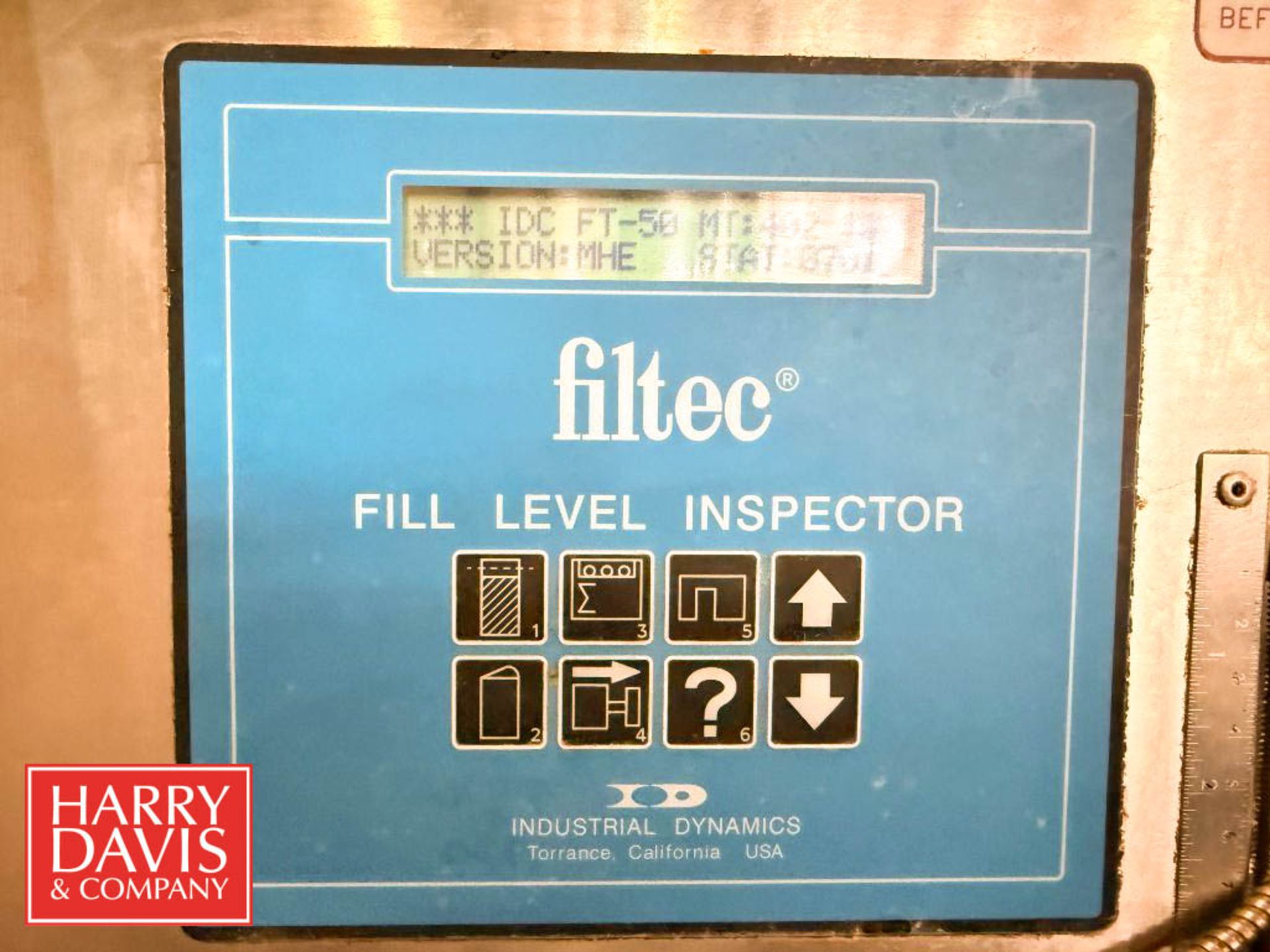 Filtec High-Speed Fill Level Inspector, Model: FT-50C, S/N: 117327 ...