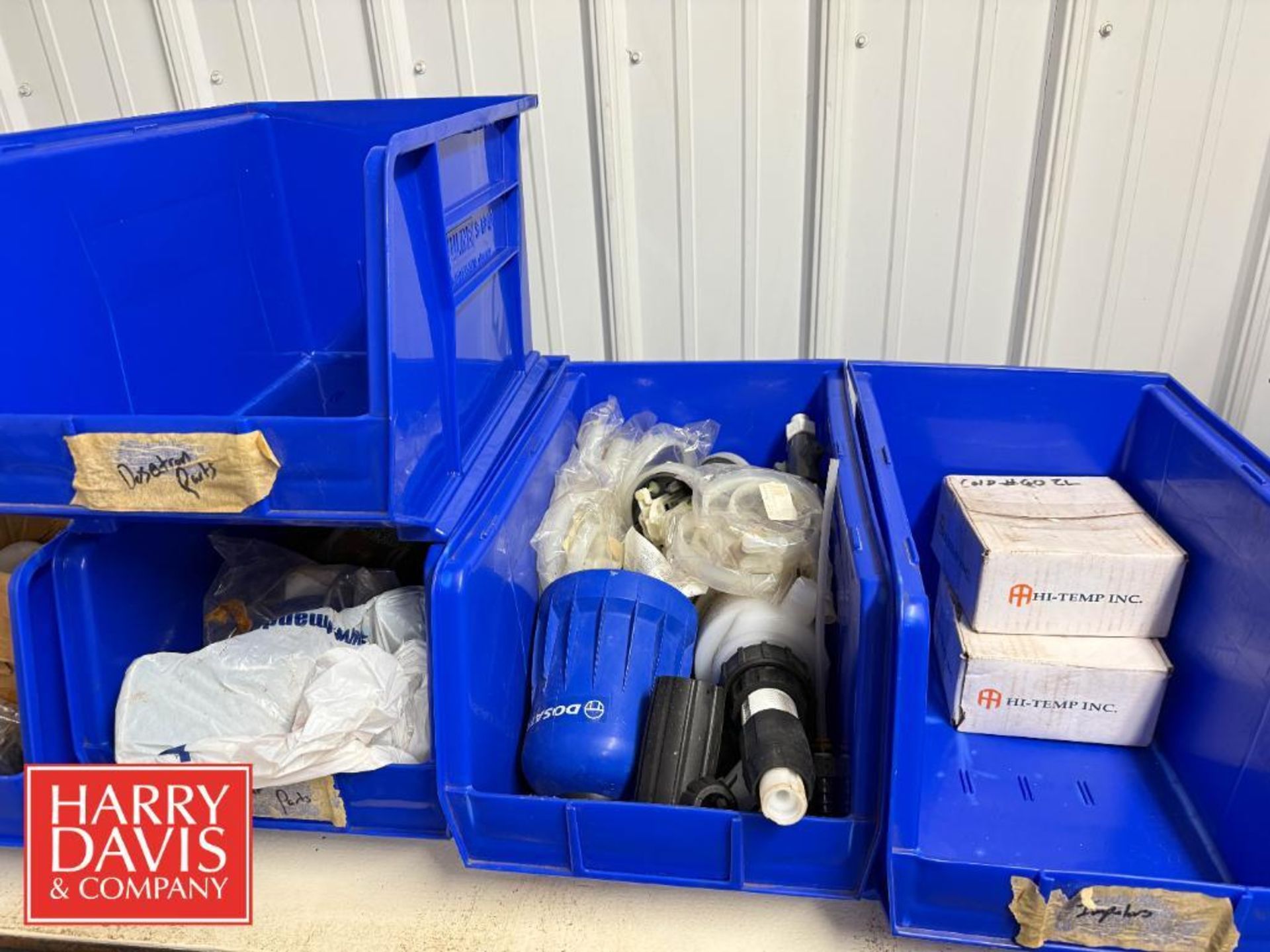 Shelf with Contents, Including: Vat Parts, Pump Parts, Valves, Fittings ...