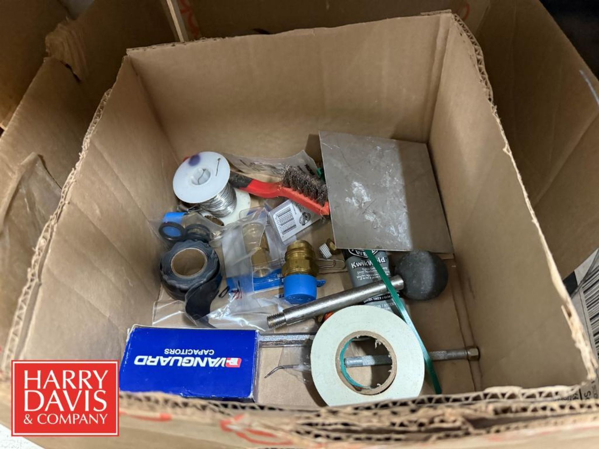 Shelf with Contents, Including: Vat Parts, Pump Parts, Valves, Fittings ...