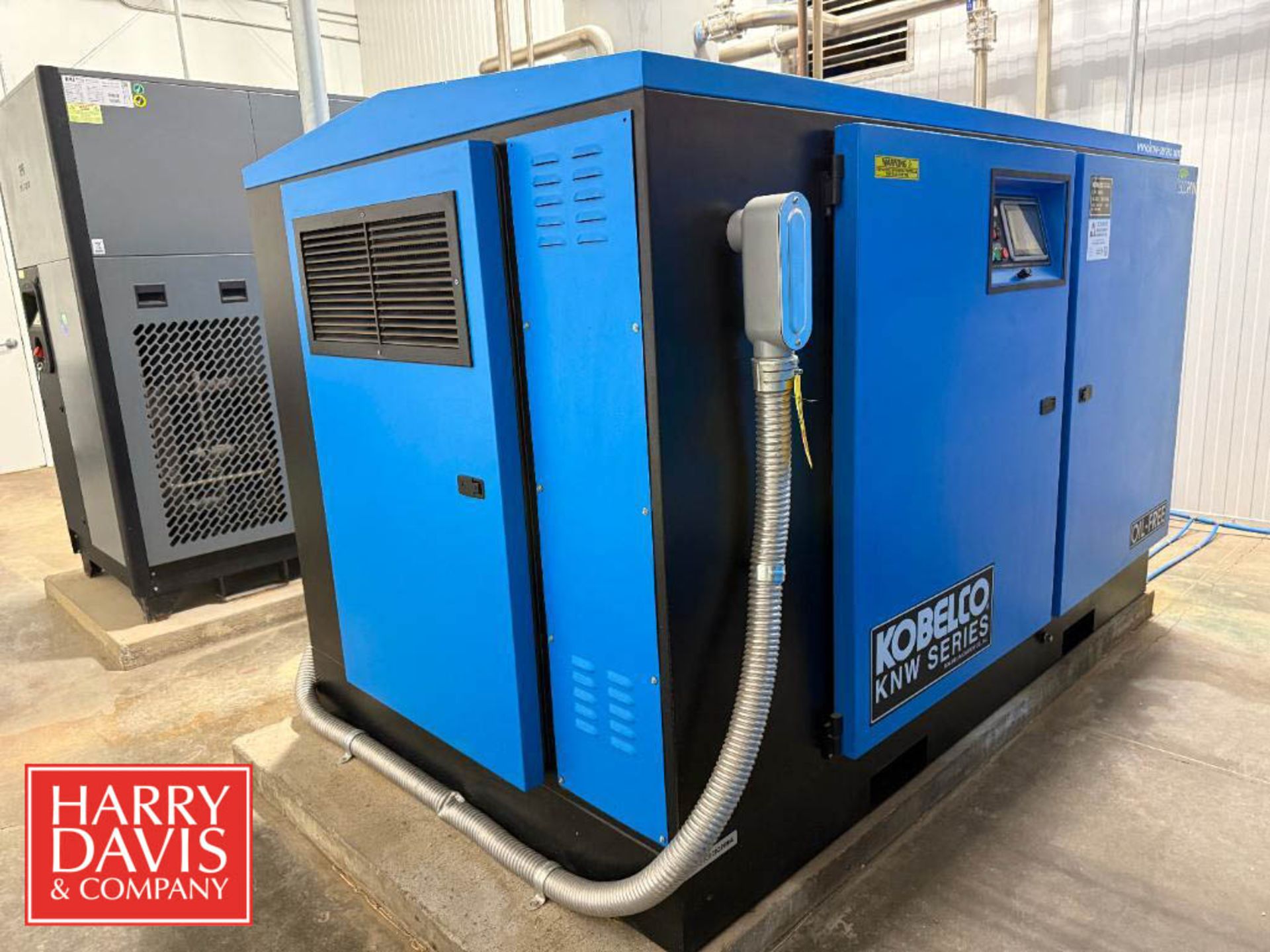Kobelco KNW Series Oil-Free 2-Stage 150 HP Rotary Screw Air Compressor ...