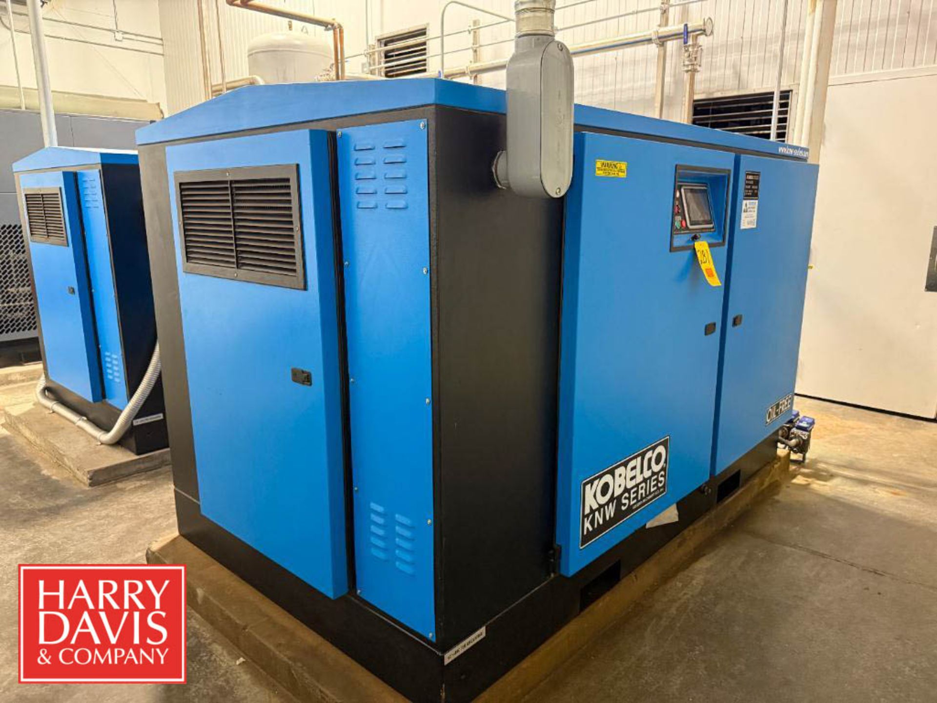 Kobelco KNW Series Oil-Free 2-Stage 150 HP Rotary Screw Air Compressor ...