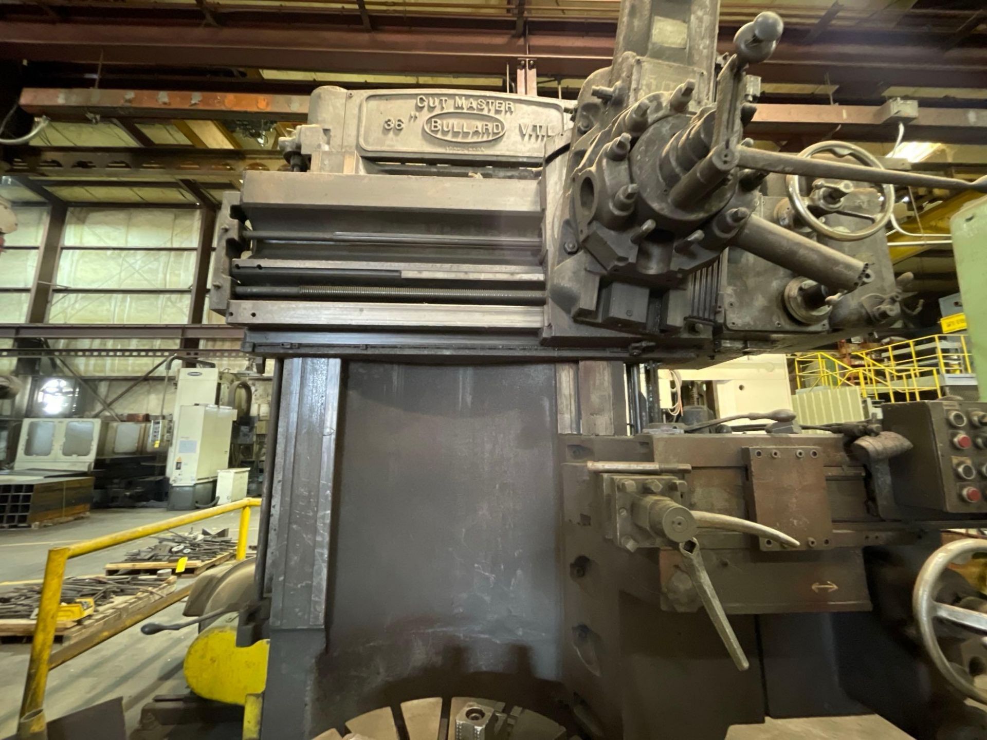 BULLARD 36 CUTMASTER HIGH COLUMN VTL, TURRET, SIDE HEAD, 4-JAW CHUCK ...