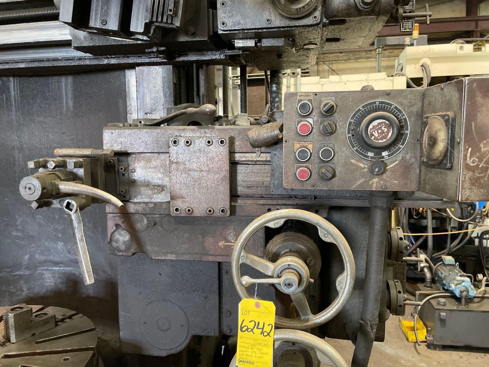BULLARD 36 CUTMASTER HIGH COLUMN VTL, TURRET, SIDE HEAD, 4-JAW CHUCK ...