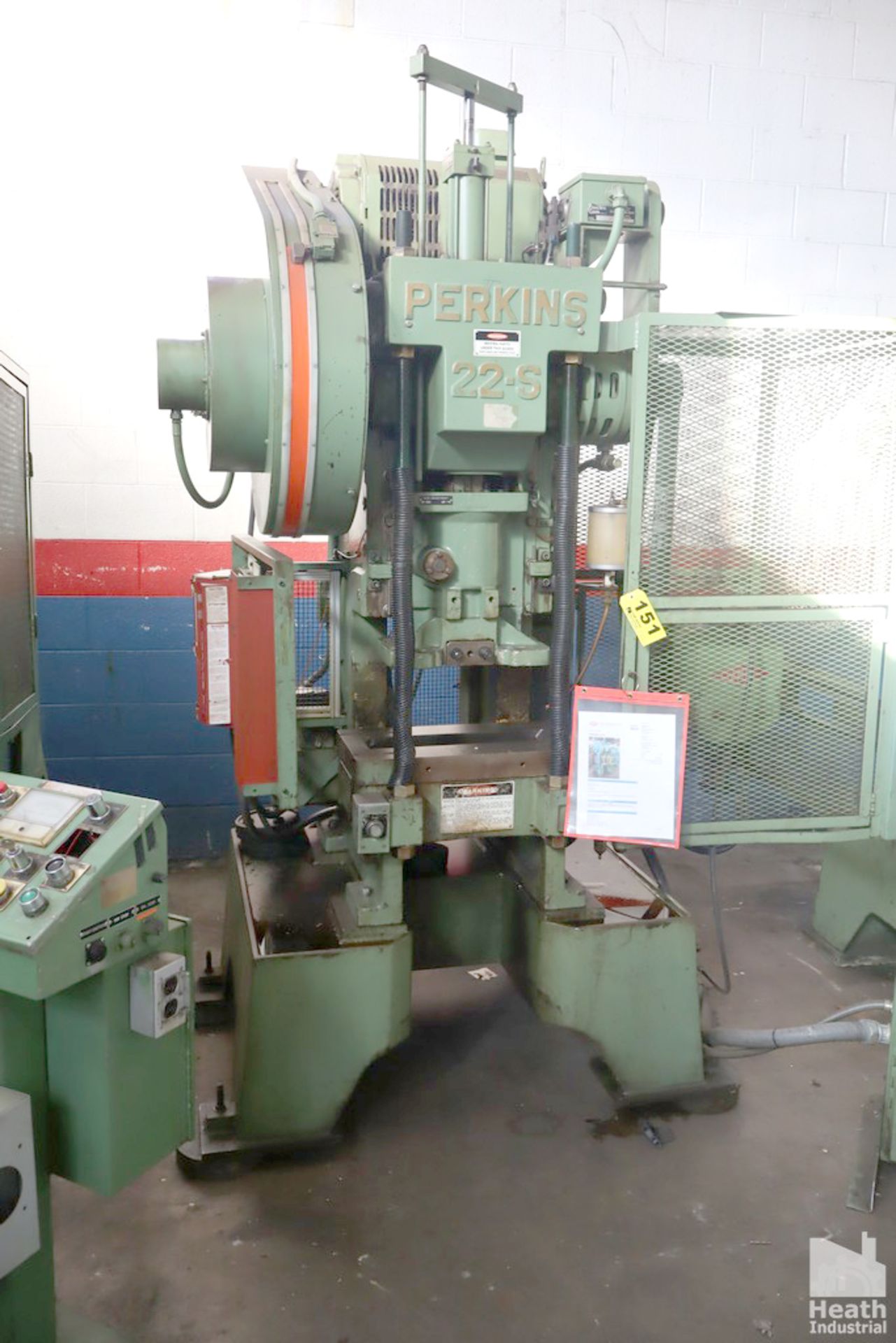 PERKINS 22-S 22-TON GAP FRAME PUNCH PRESS 1.5" STROKE-2.25" RAM ADJUST ...