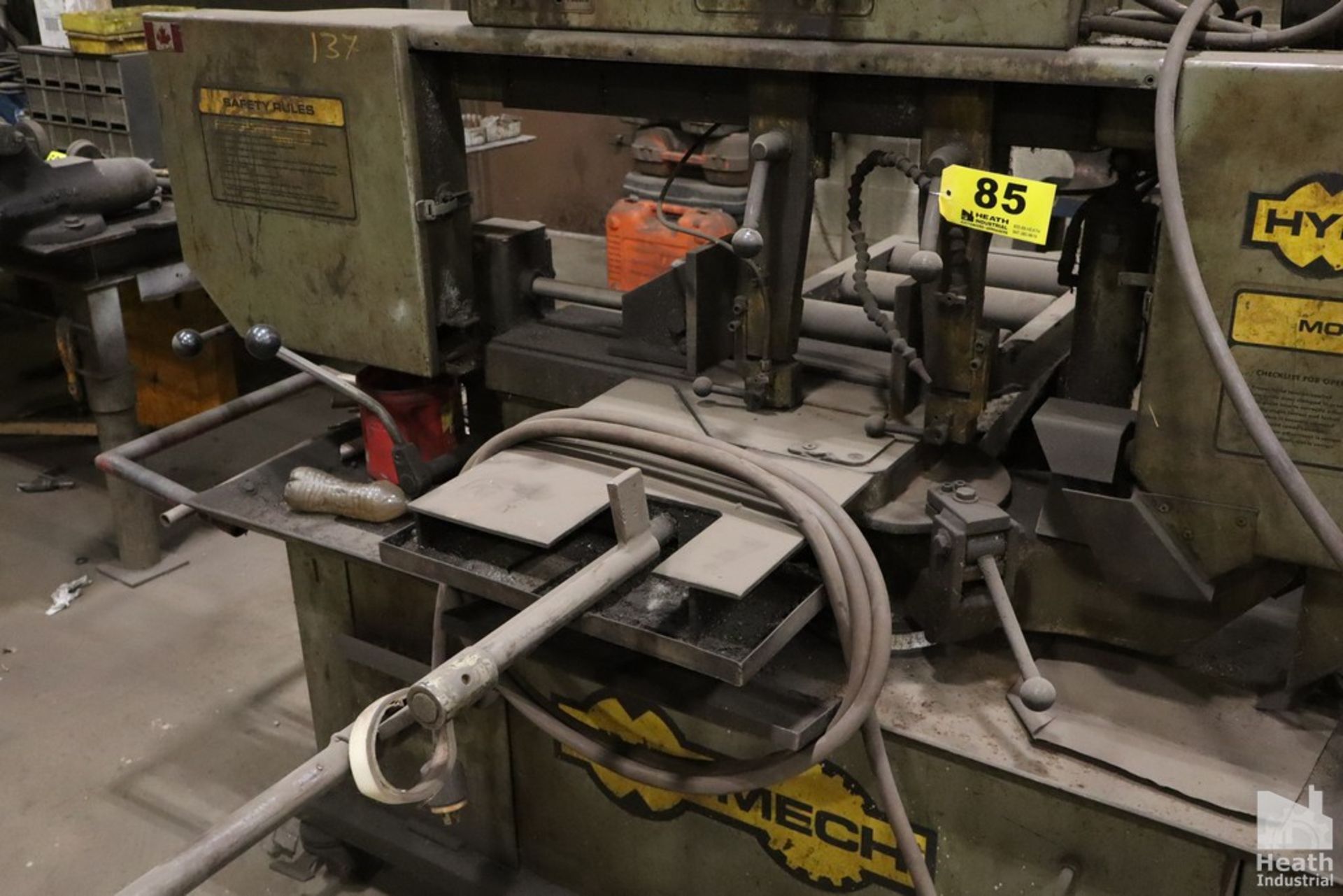 HYD-MECH 10" X10" MODEL S-20 HORIZONTAL BAND SAW, S/N 20494787