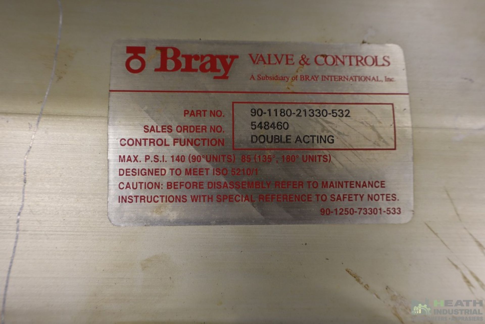 BRAY ACTUATED 8" & 6" BUTTERFLY VALVES MODEL 90-0830 21320-519 & 90 ...