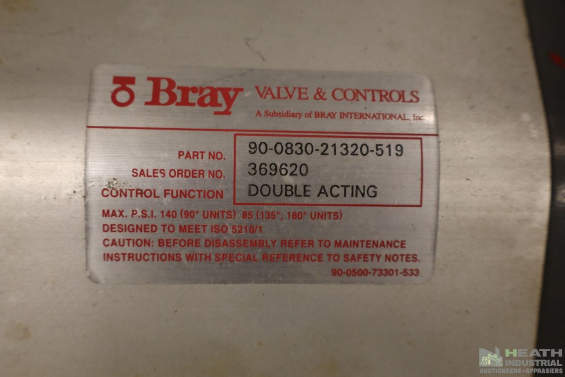 BRAY ACTUATED 8" & 6" BUTTERFLY VALVES MODEL 90-0830 21320-519 & 90 ...