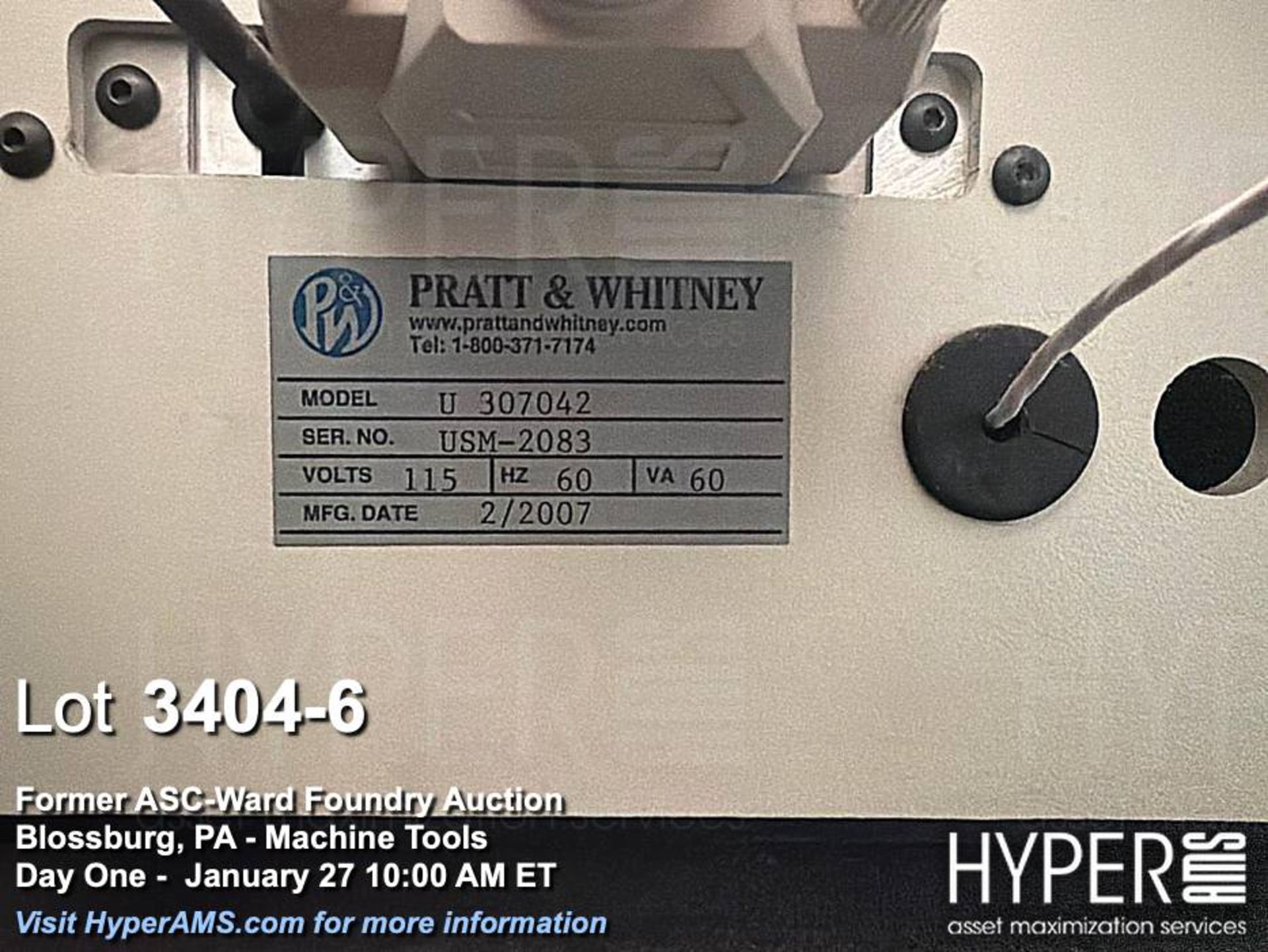 Pratt & Whitney Universal Supermicrometer U 307042, Voltage Requirement ...