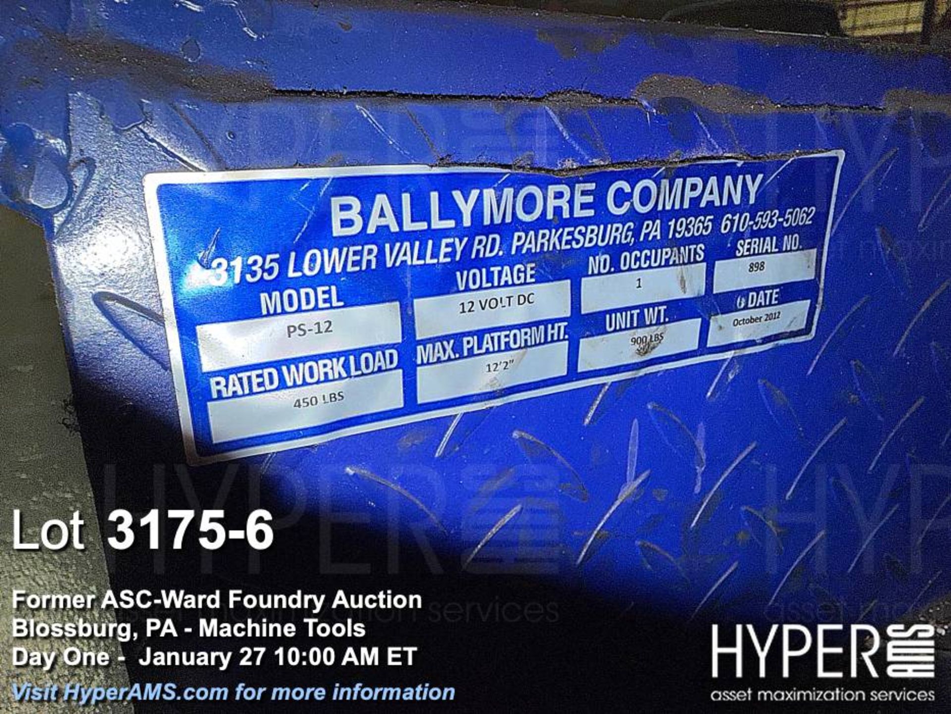 Ballymore PS-12 Electric Platform Lift features a 12 ft (3.66 m ...