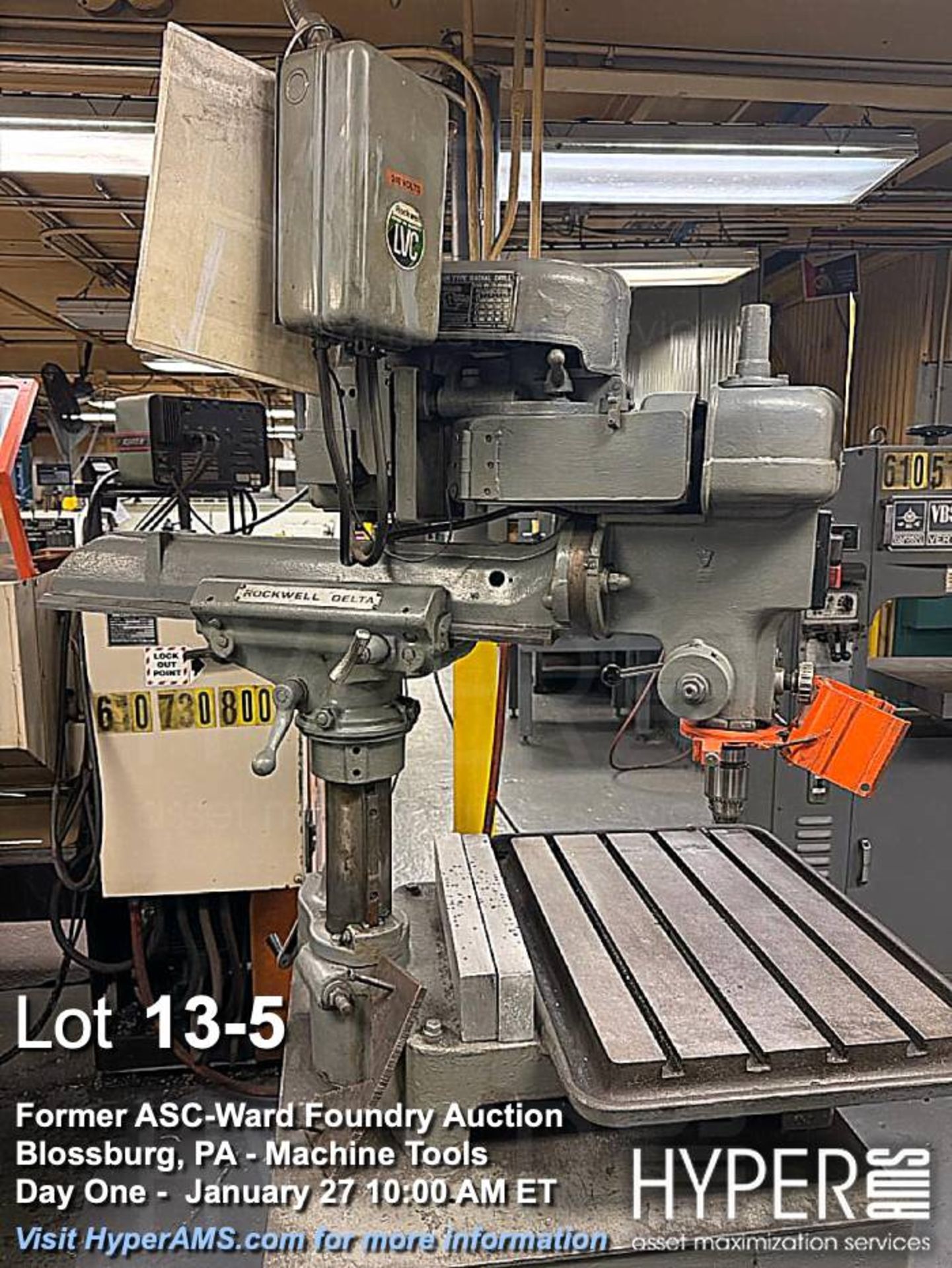 Rockwell Delta 66-369 Drill Press, 1/2 HP, 230/460V, 3 Phase, 1725 RPM ...