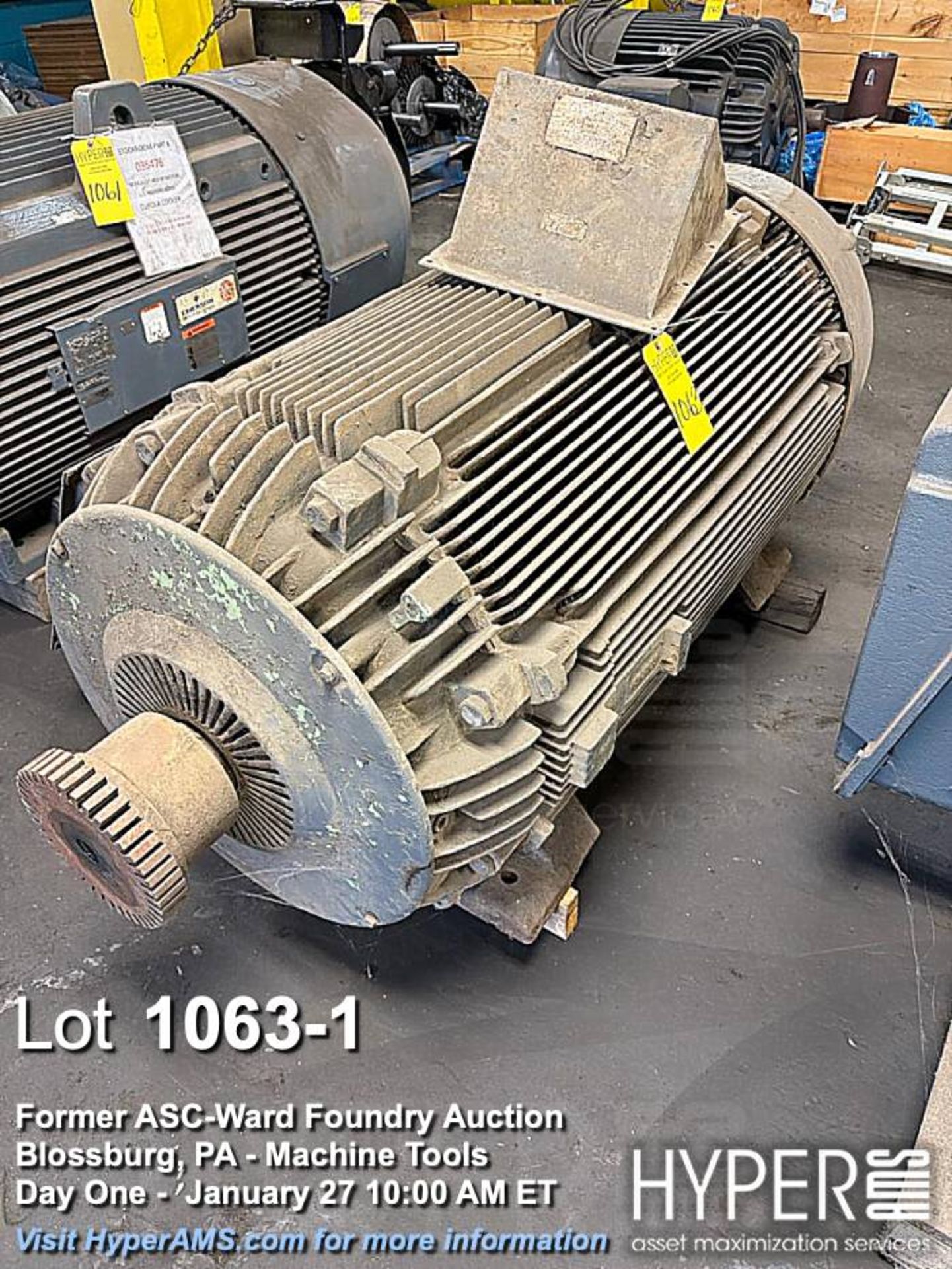 430 HP Electric Motor, 3-Phase, 60 Hz, 1190 RPM, Service Factor 1.0 ...