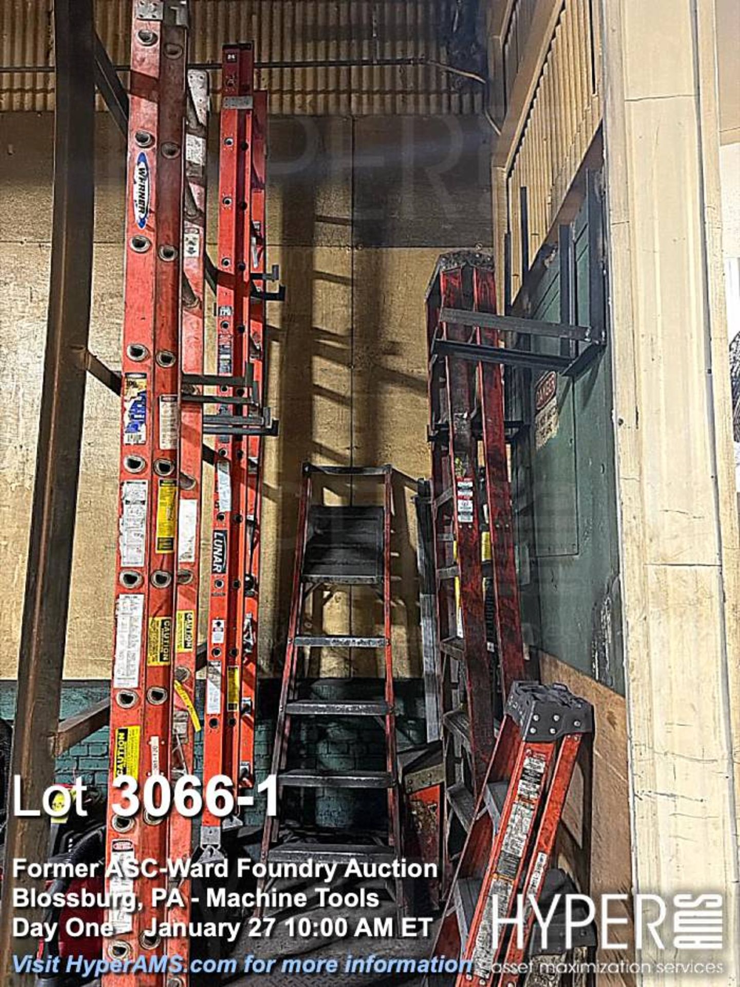 Lot of various Louisville ladders including: Fiberglass Extension ...