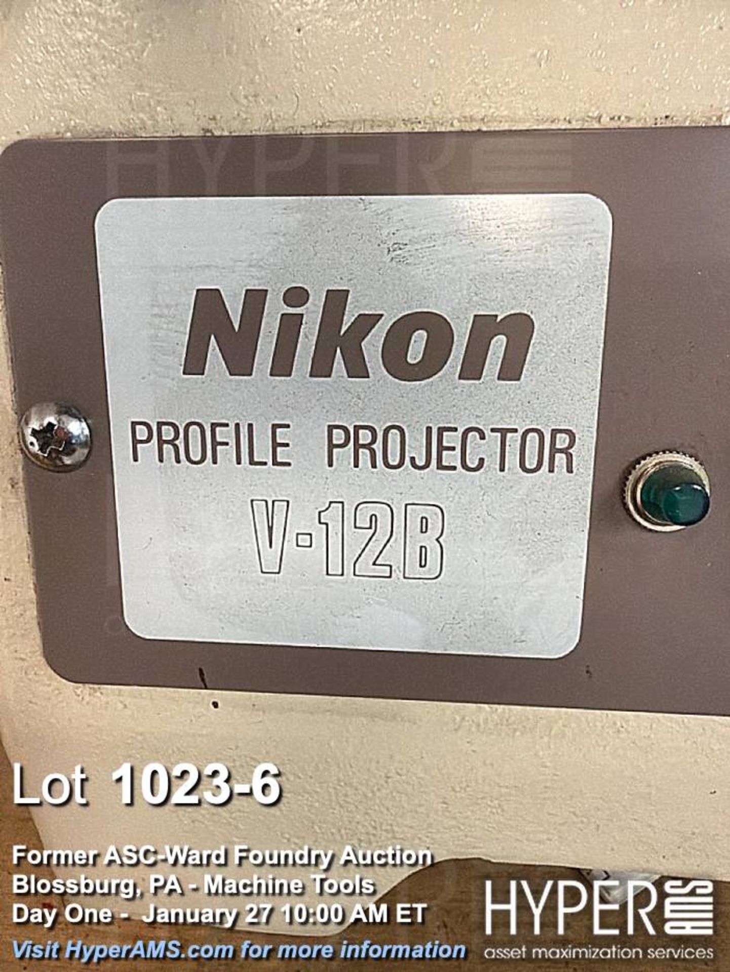 Nikon V-12B Profile Projector, Magnification Lenses Included: 5x-A ...