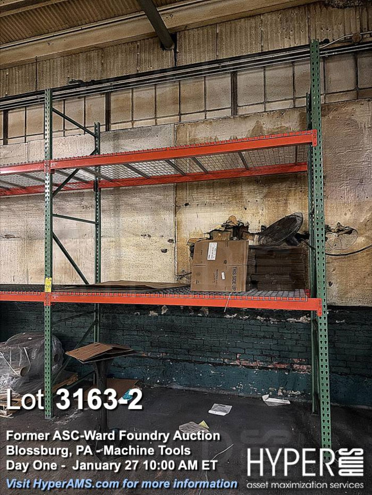 Industrial Warehouse Pallet Racking Unit, dimensions 9' x 42" x 12 ...