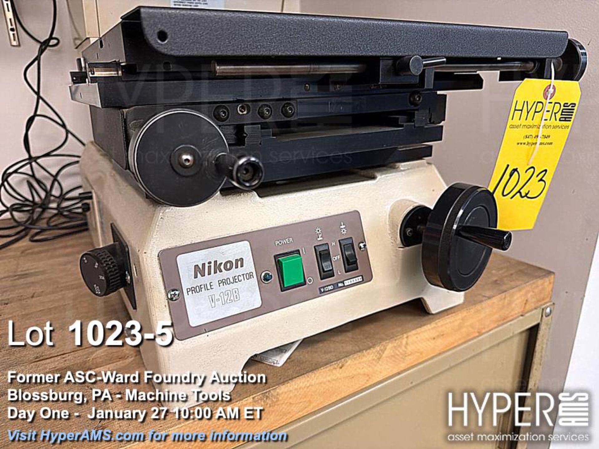 Nikon V-12B Profile Projector, Magnification Lenses Included: 5x-A ...
