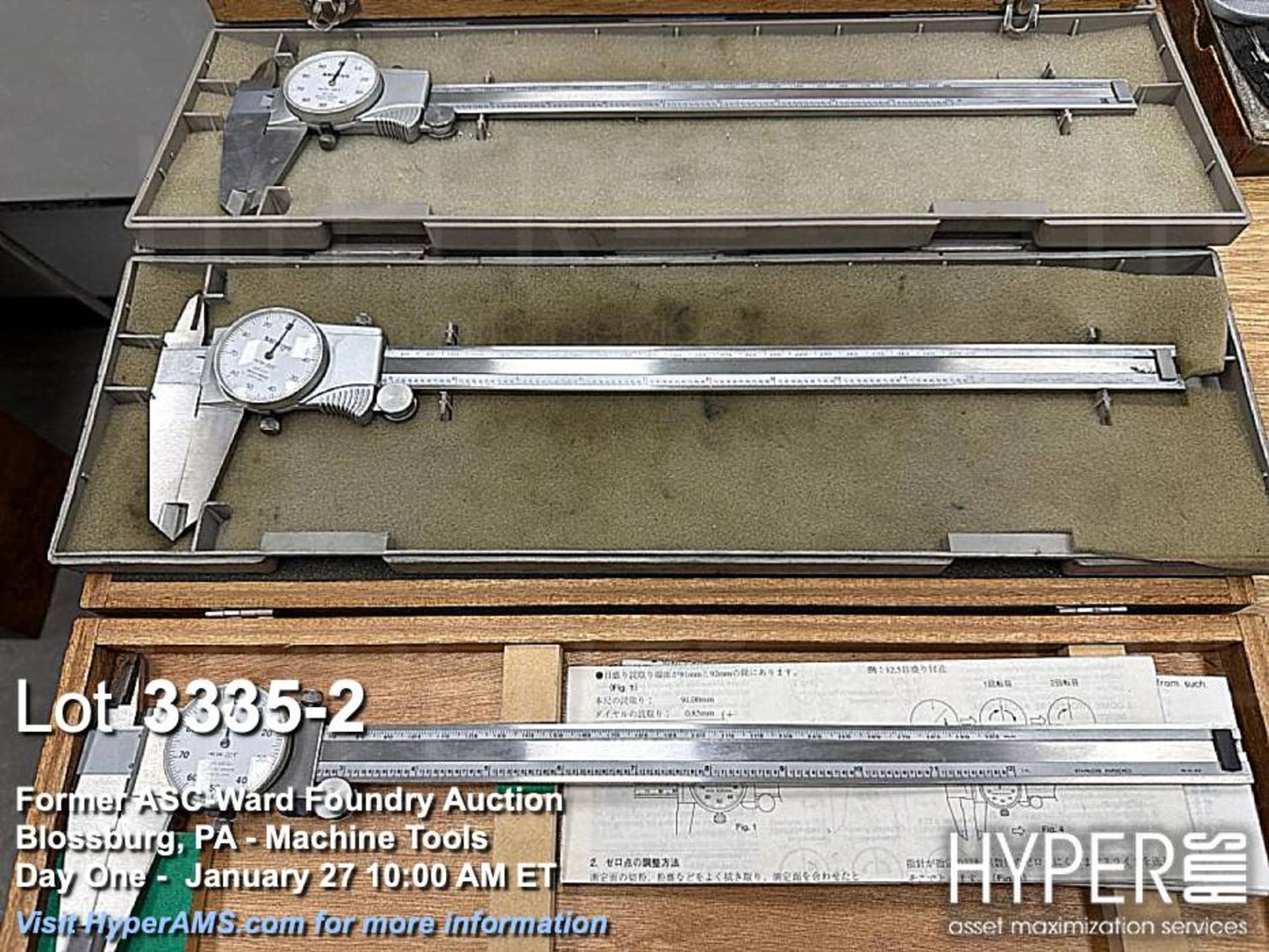 Lot of (5) assorted Dial Calipers with Case, Stainless Steel, 0-6 inch ...