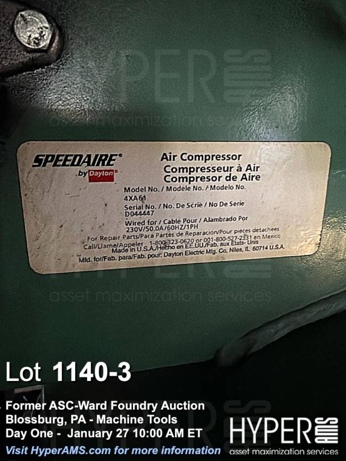 Speedaire 4ZK96 Air Compressor, 5 HP, 175 PSI, 80 Gallon Tank, wired ...