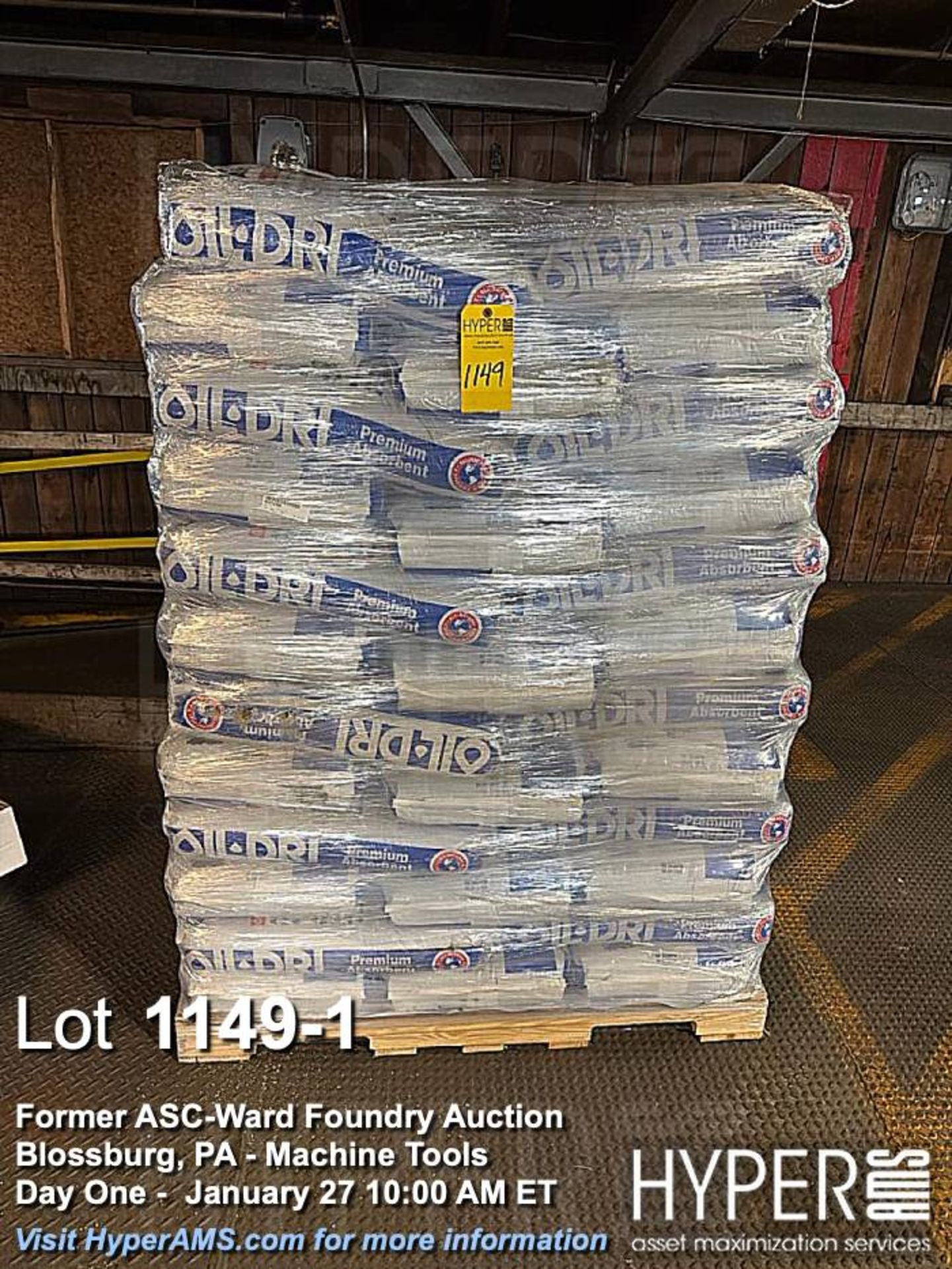 Lot (60) bags of Oil-Dri Premium Absorbent approximately 28 lbs per bag ...