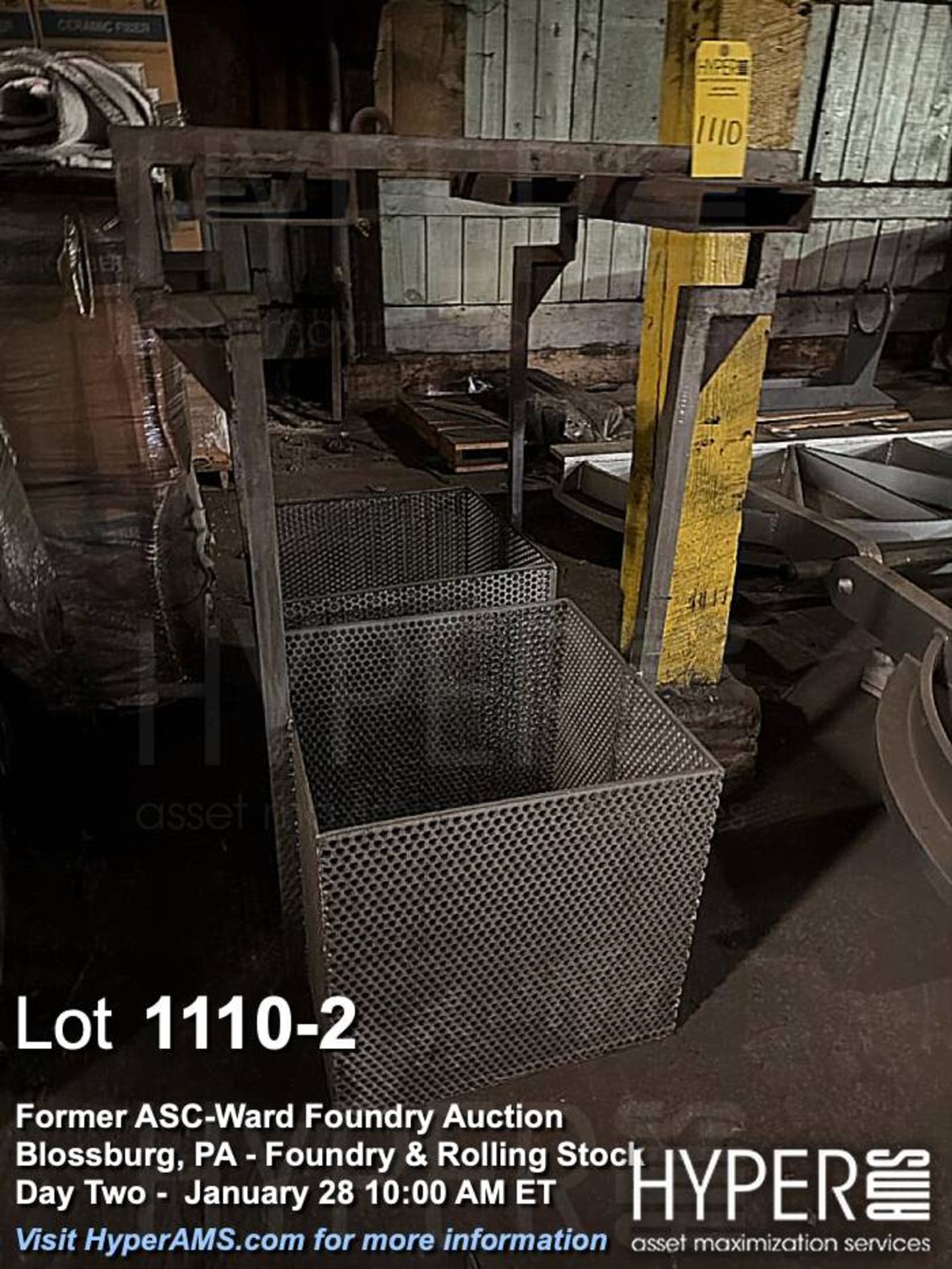 Industrial Metal Baskets with Lifting Frame, Steel, Mesh Design, Approx ...