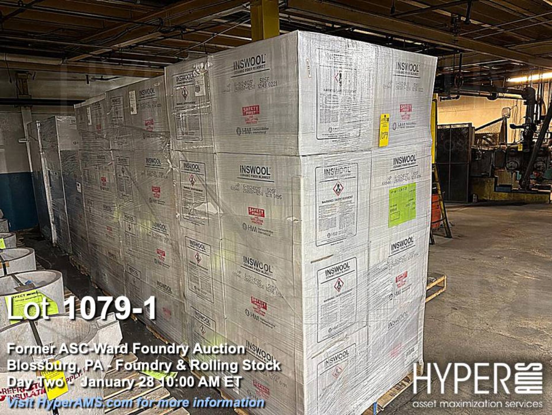 Lot (92) Inswool Ceramic Fiber Blanket, Model HP 6# 1 x 24 x 25, 50 SF ...