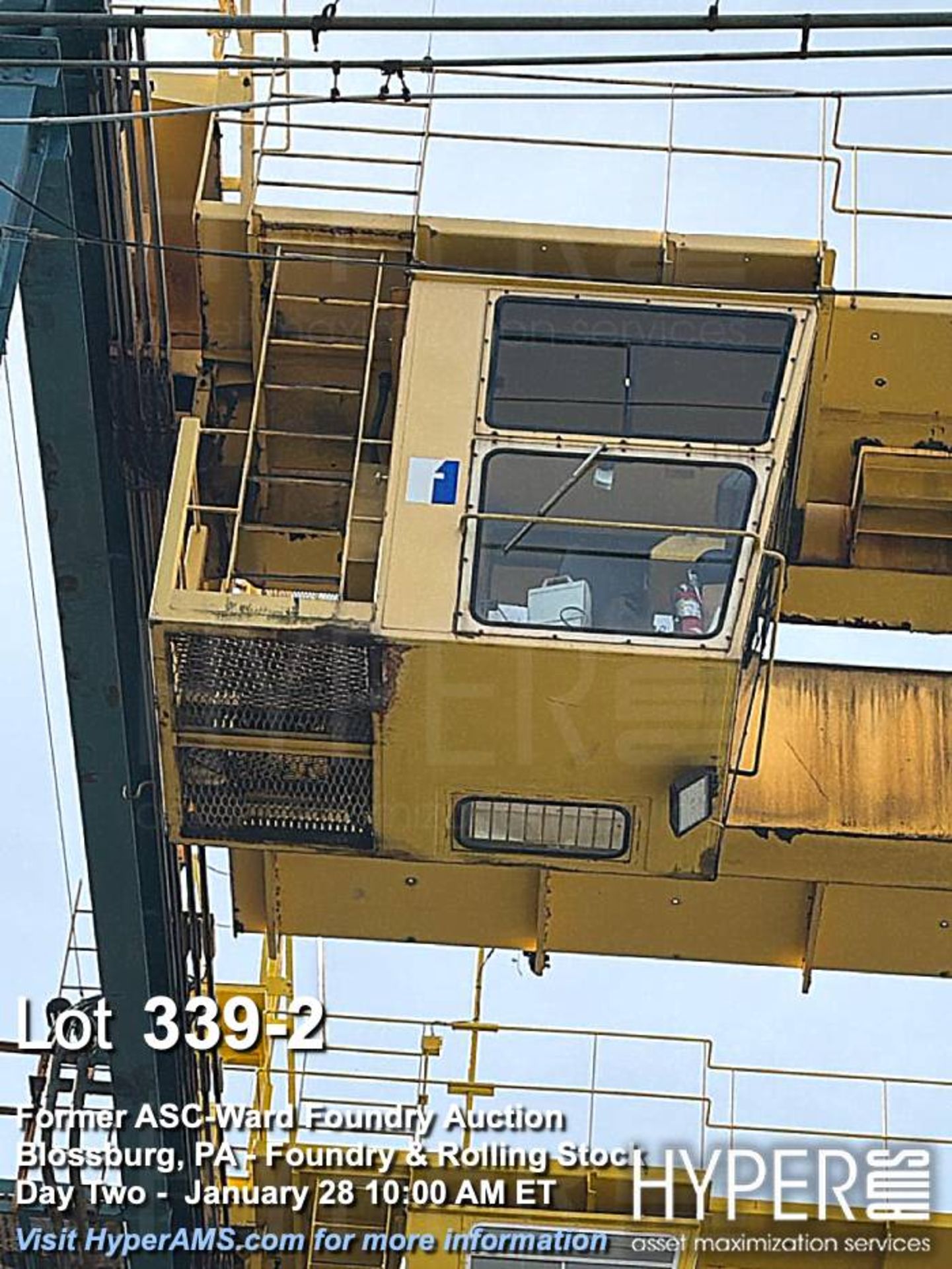 2006 Zenar 5 ton top running bridge crane s/n 8051, 50' span, cab ...