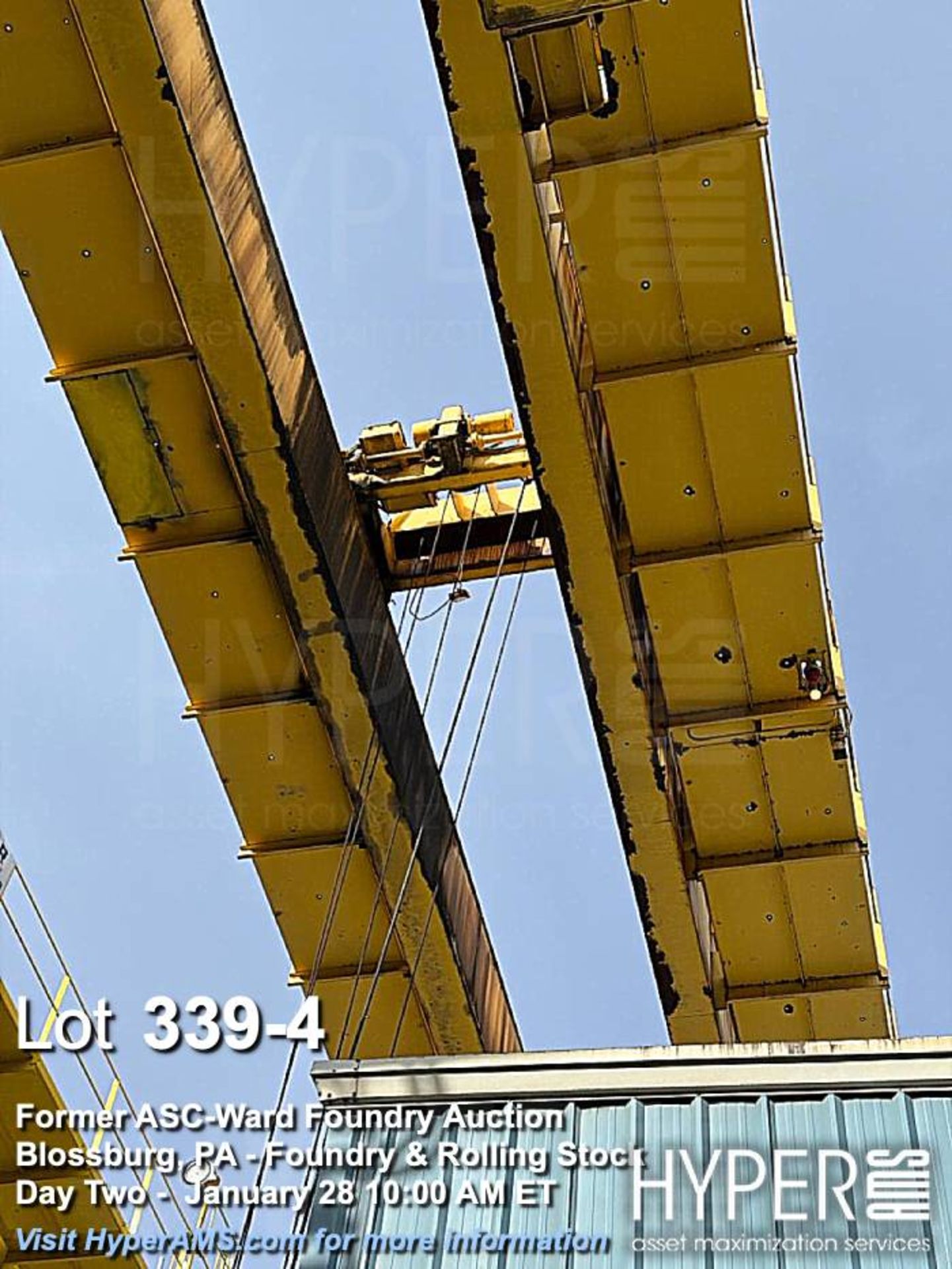 2006 Zenar 5 ton top running bridge crane s/n 8051, 50' span, cab ...