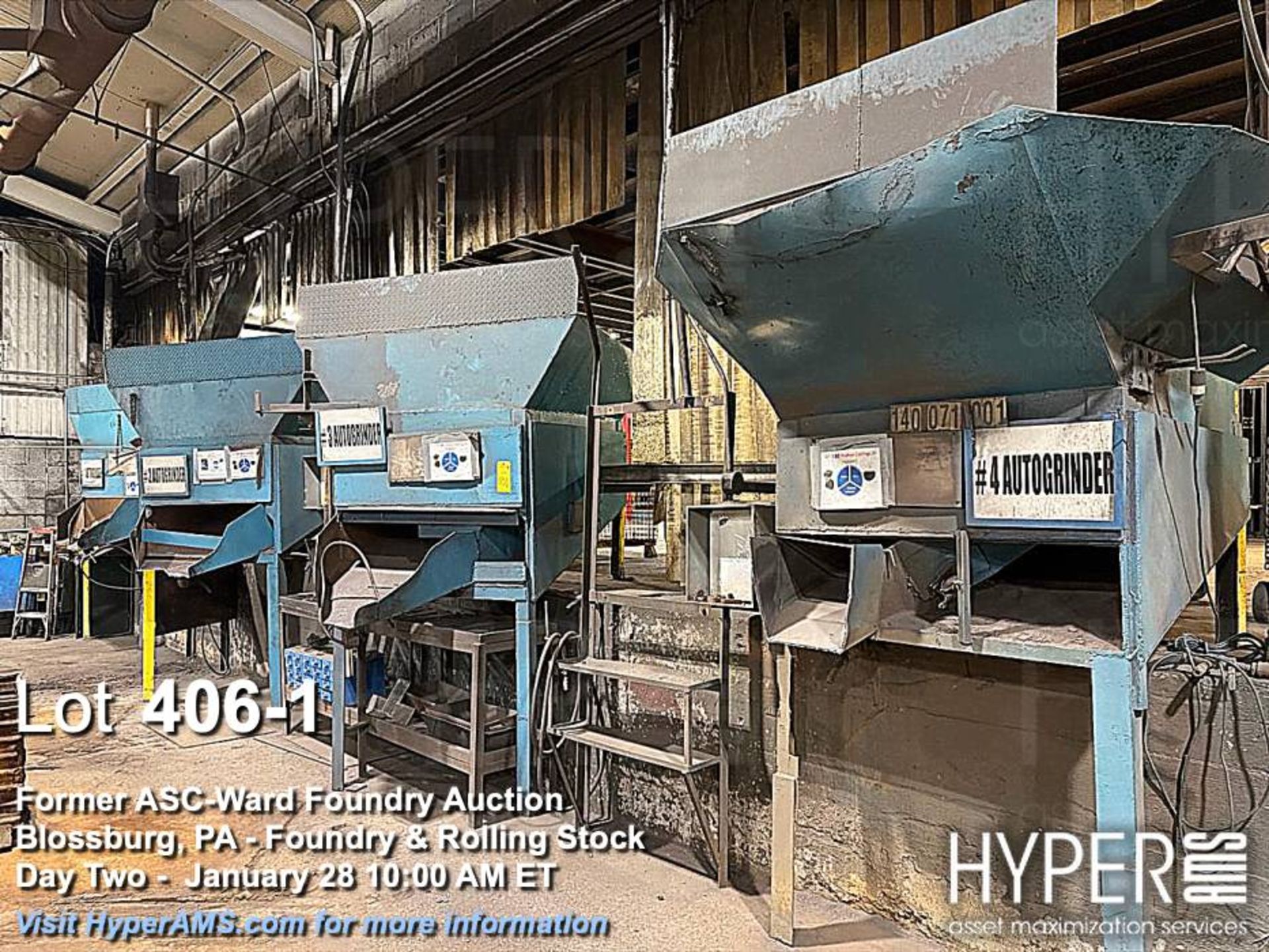 Lot of (4) industrial hoppers