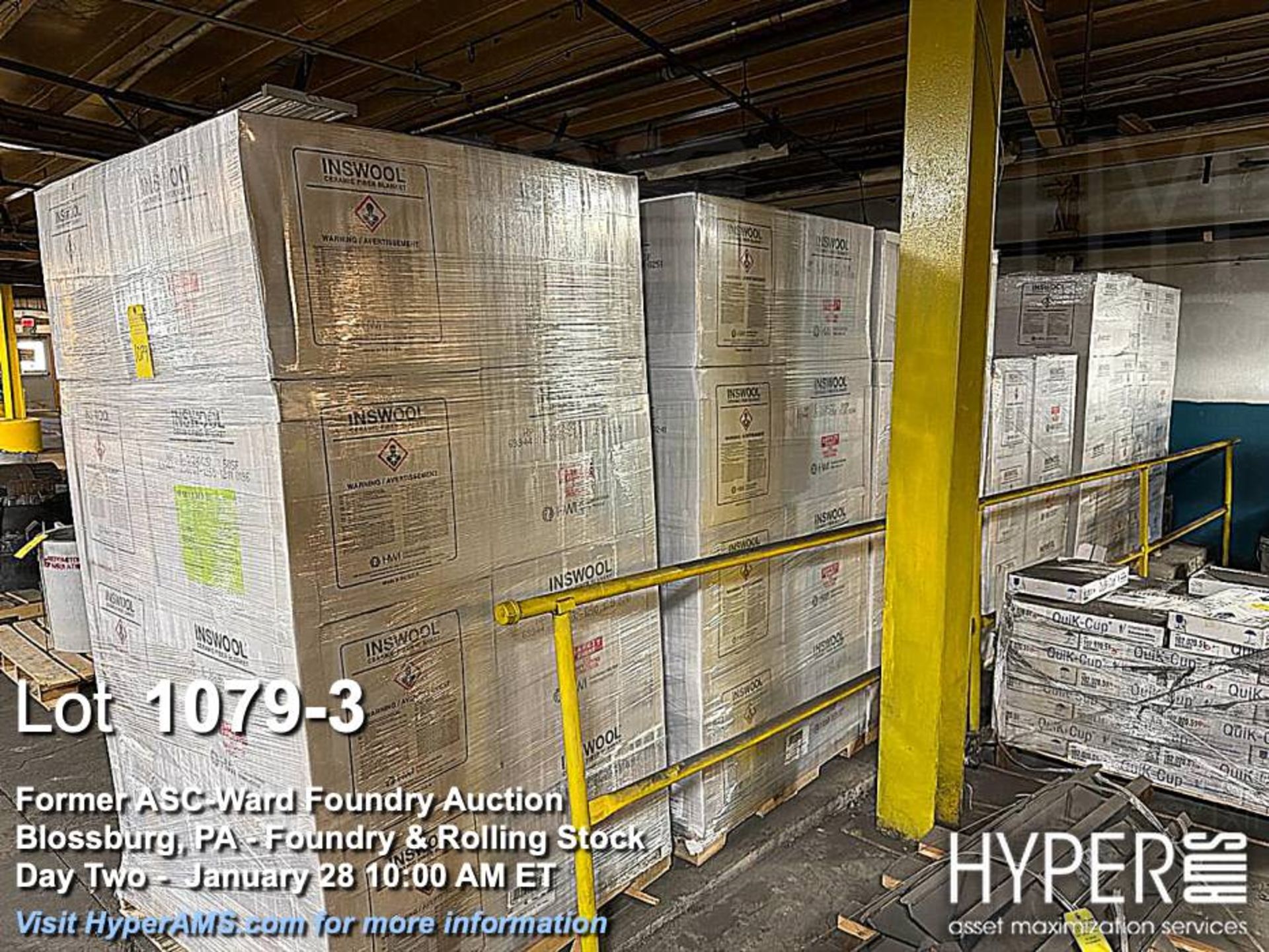 Lot (92) Inswool Ceramic Fiber Blanket, Model HP 6# 1 x 24 x 25, 50 SF ...