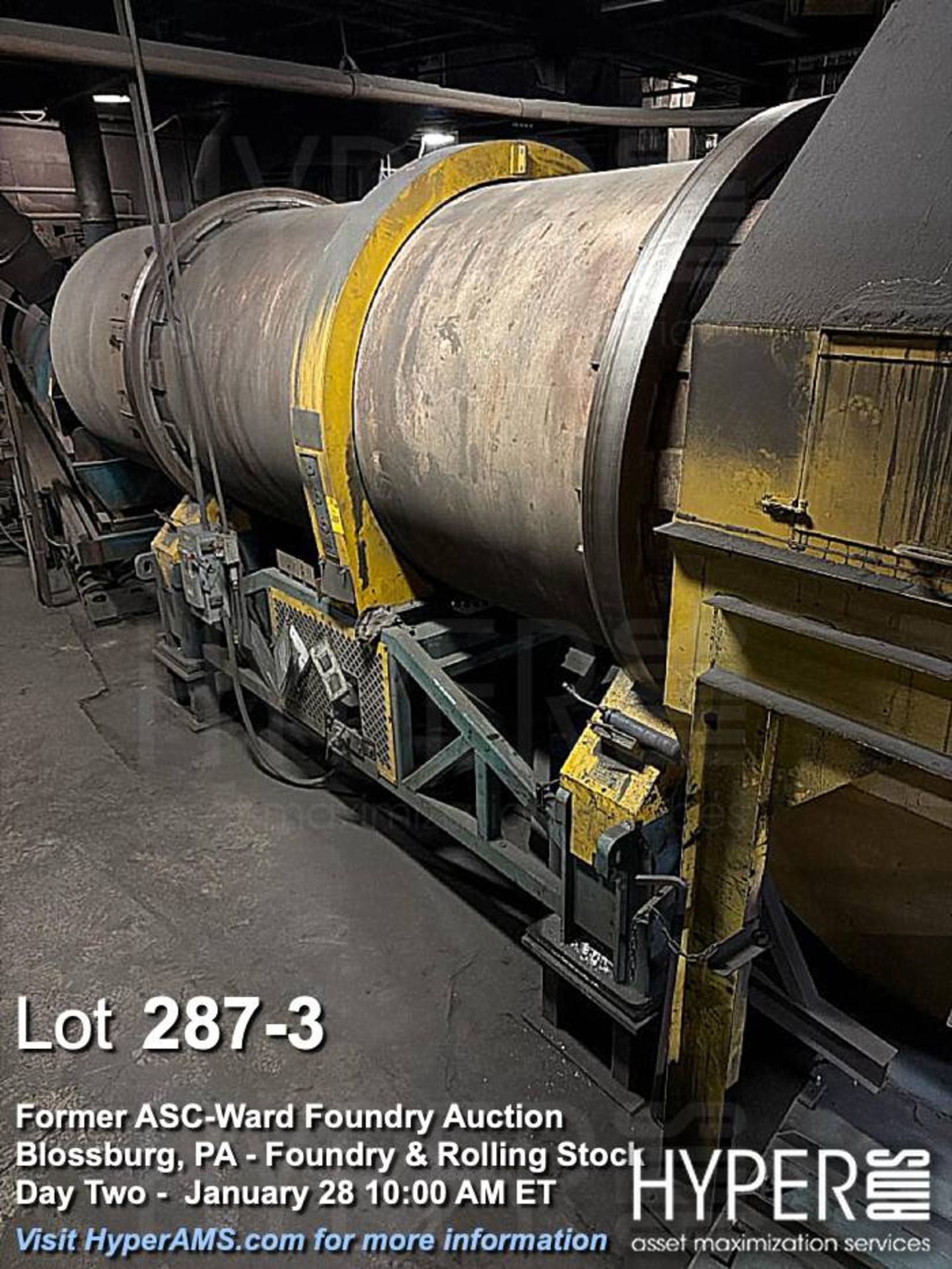 Didion model MD100 rotary media drum shakeout s/n DM37880, with ...