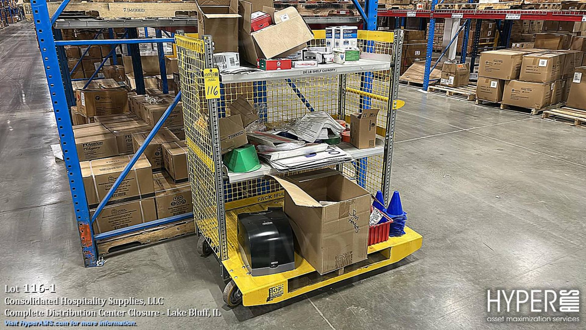 Pack Mule Industrial Utility Cart, 200 lb. shelf capacity, metal with ...