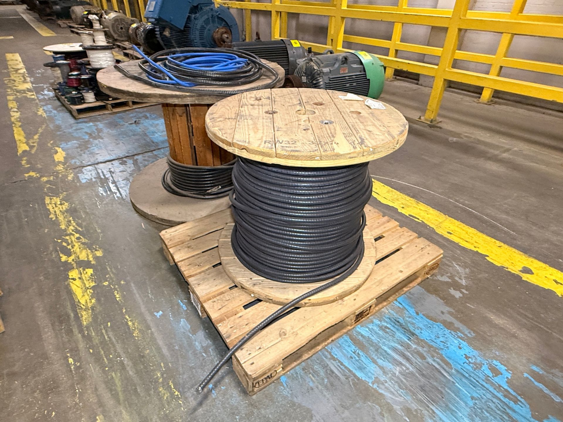 (1) Lot of (2) Large Spools of Cable Wire (Loc. Warehouse Row 100)