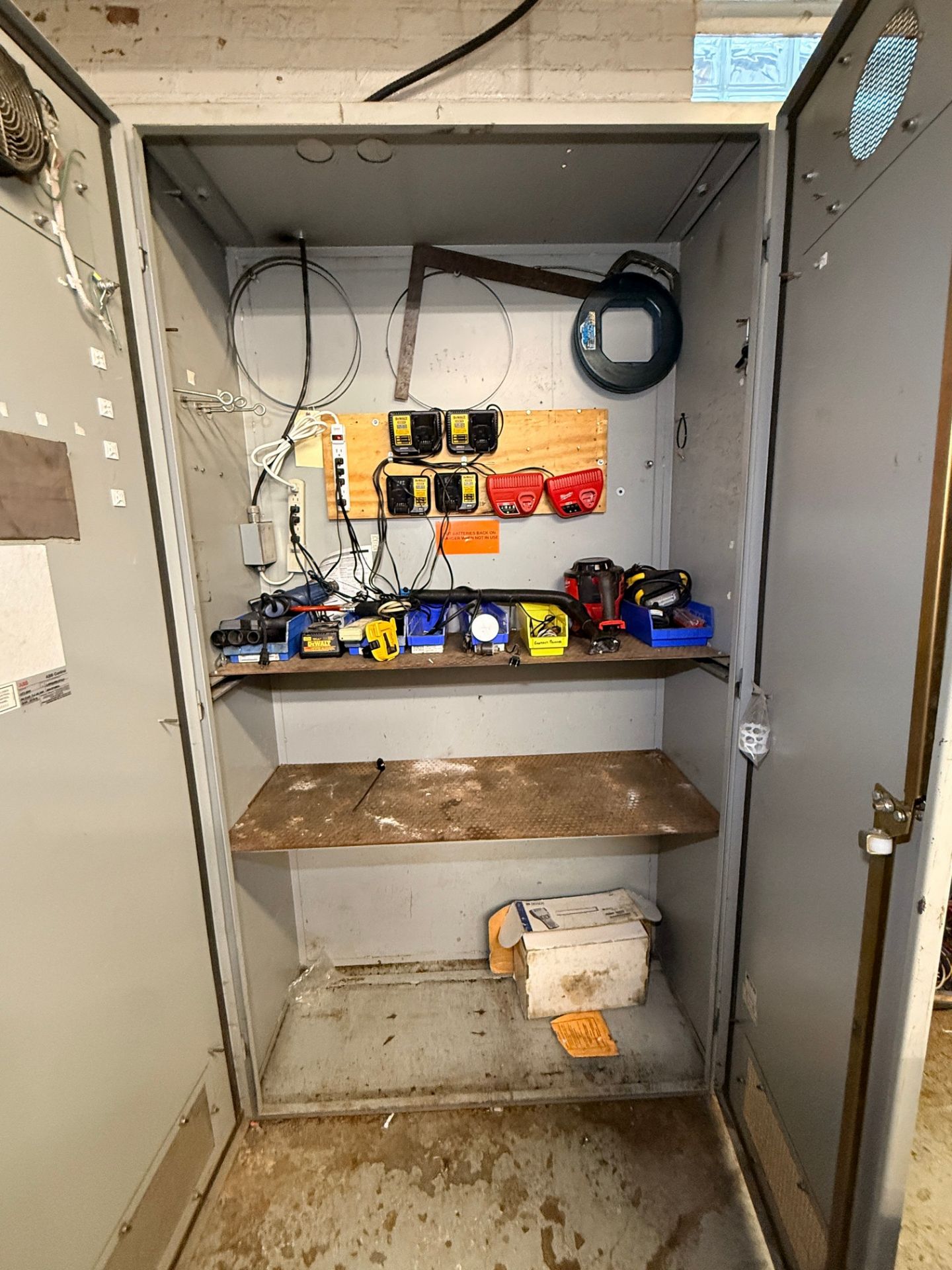 ABB 2-Door Control Panel Storage Cabinet Equipped w/ Battery Chargers ...