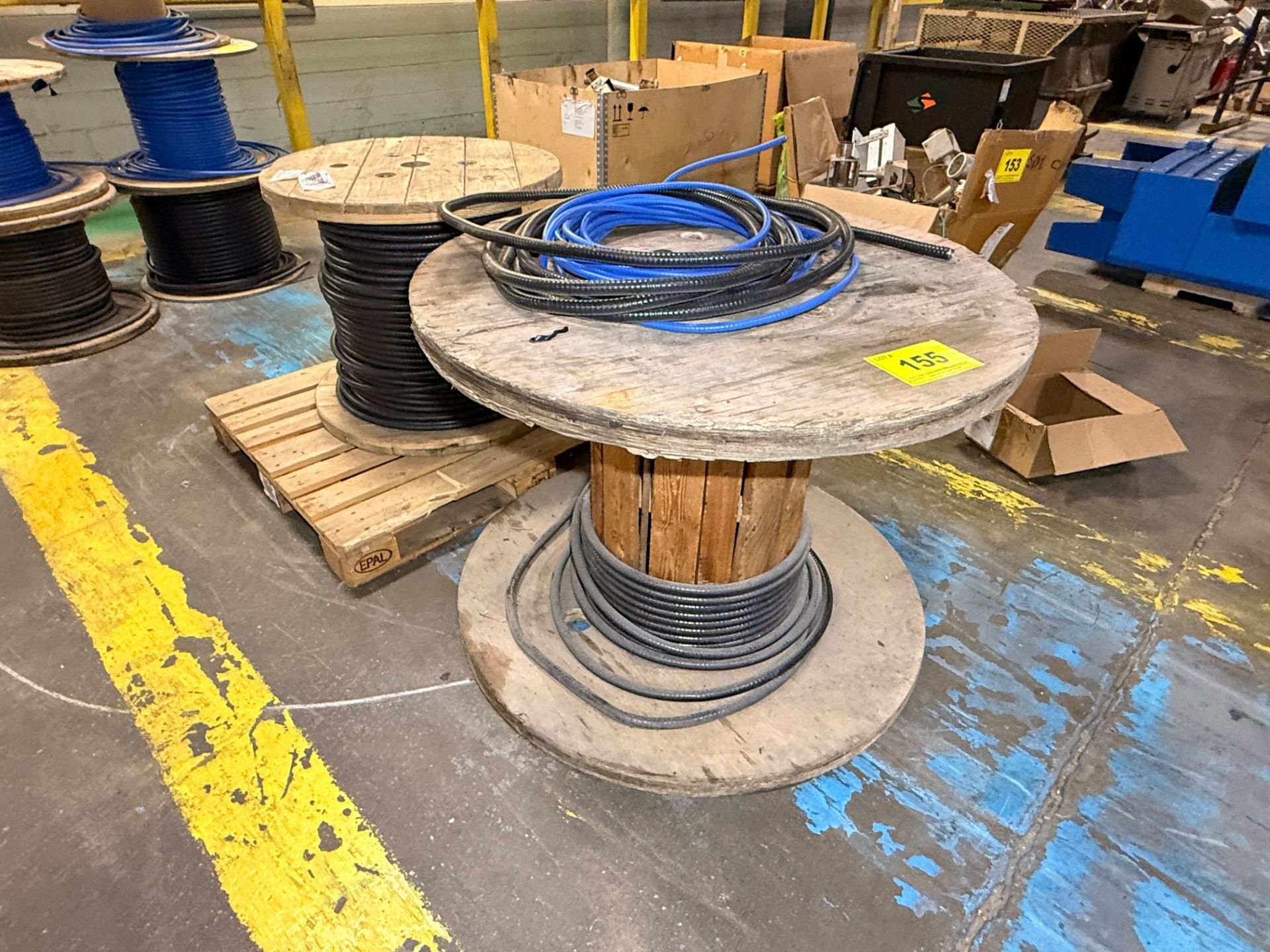 (1) Lot of (2) Large Spools of Cable Wire (Loc. Warehouse Row 100)