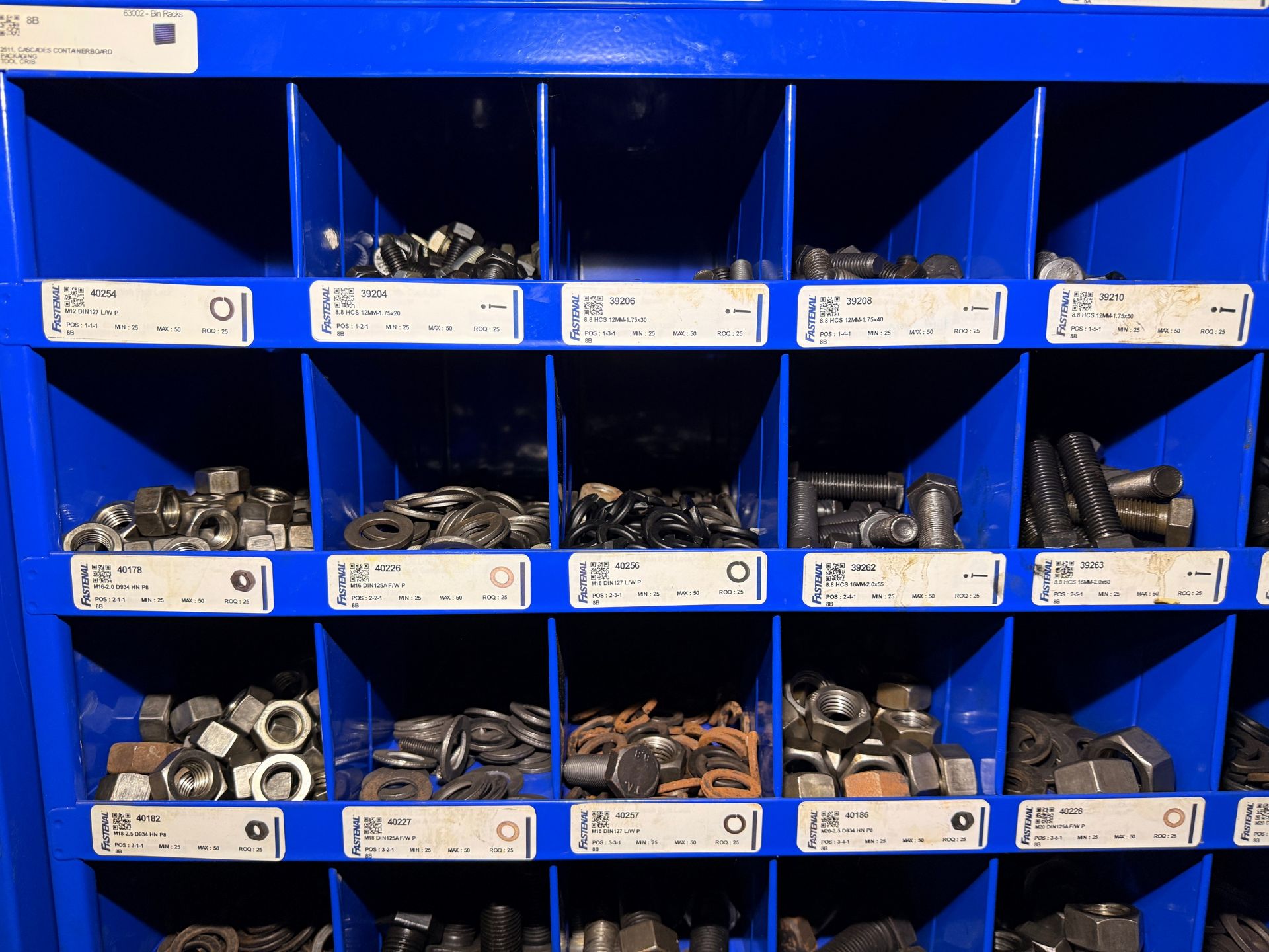 (1) Lot of (3) FASTENAL tool bin w/ contents to include scerws,bolts ...