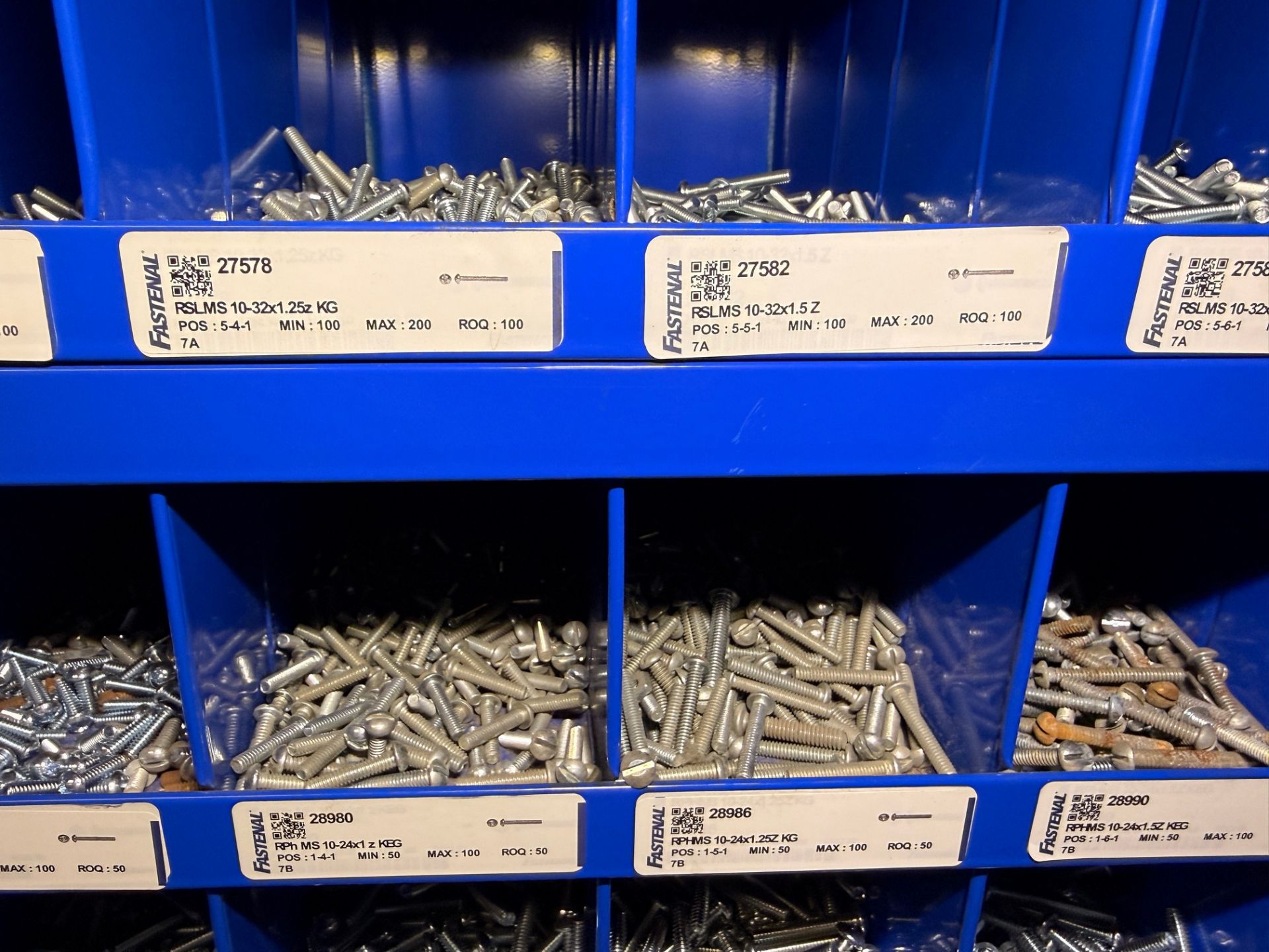 (1) Lot of (3) FASTENAL tool bin w/ contents to include scerws,bolts ...