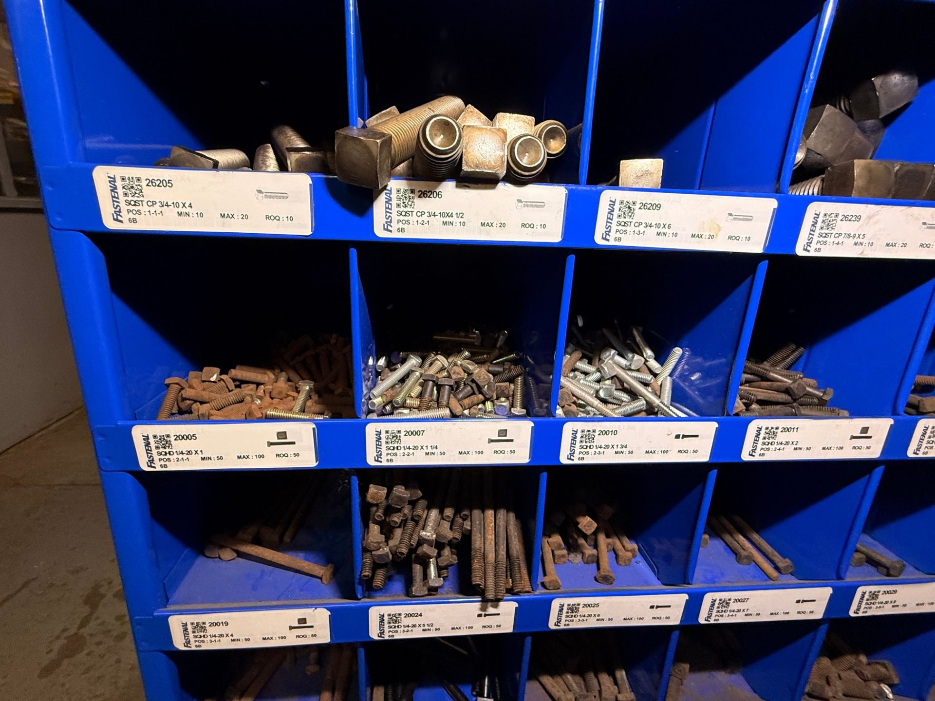 (1) Lot of (3) FASTENAL tool bin w/ contents to include scerws,bolts ...