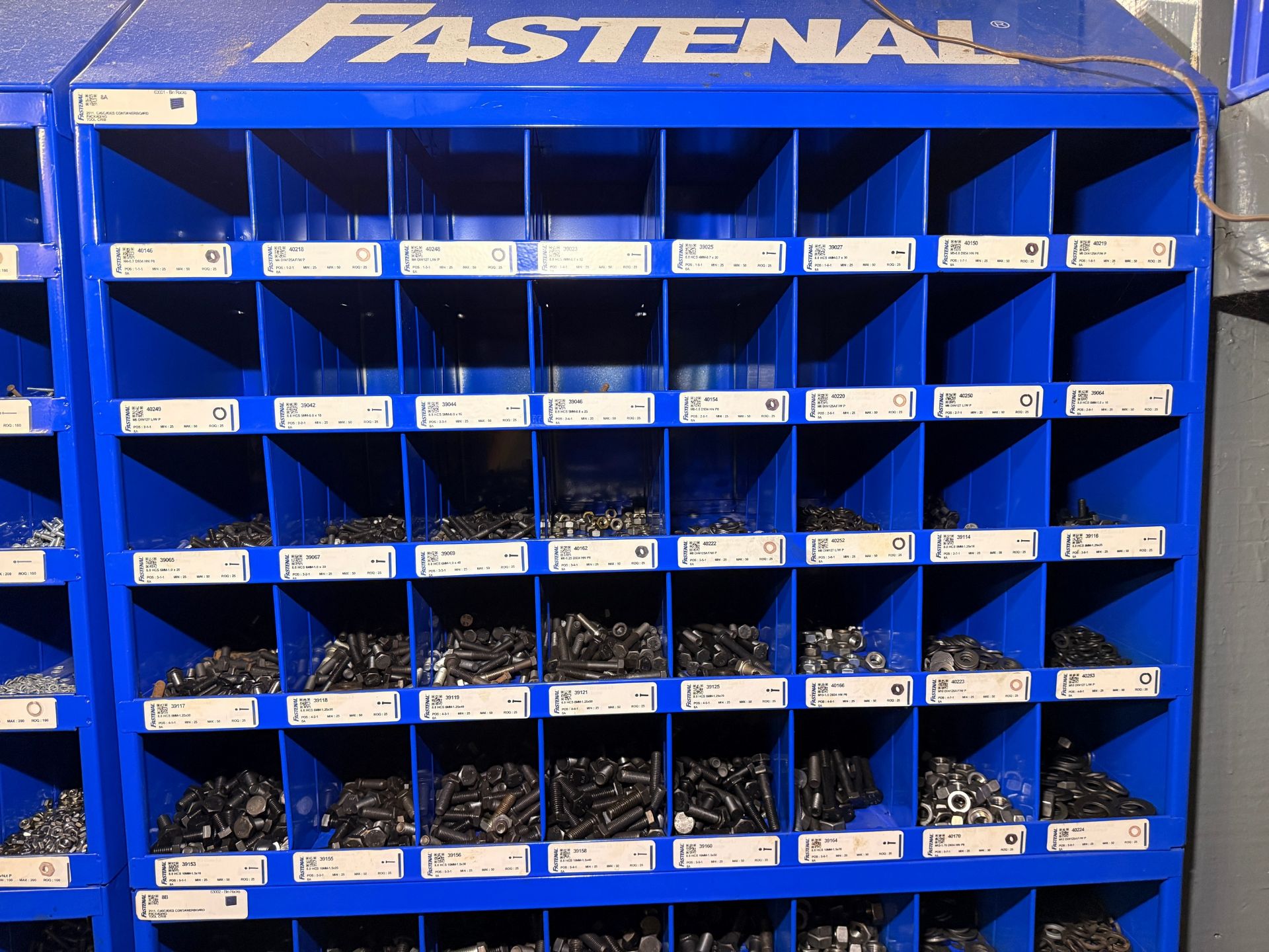 (1) Lot of (3) FASTENAL tool bin w/ contents to include scerws,bolts ...