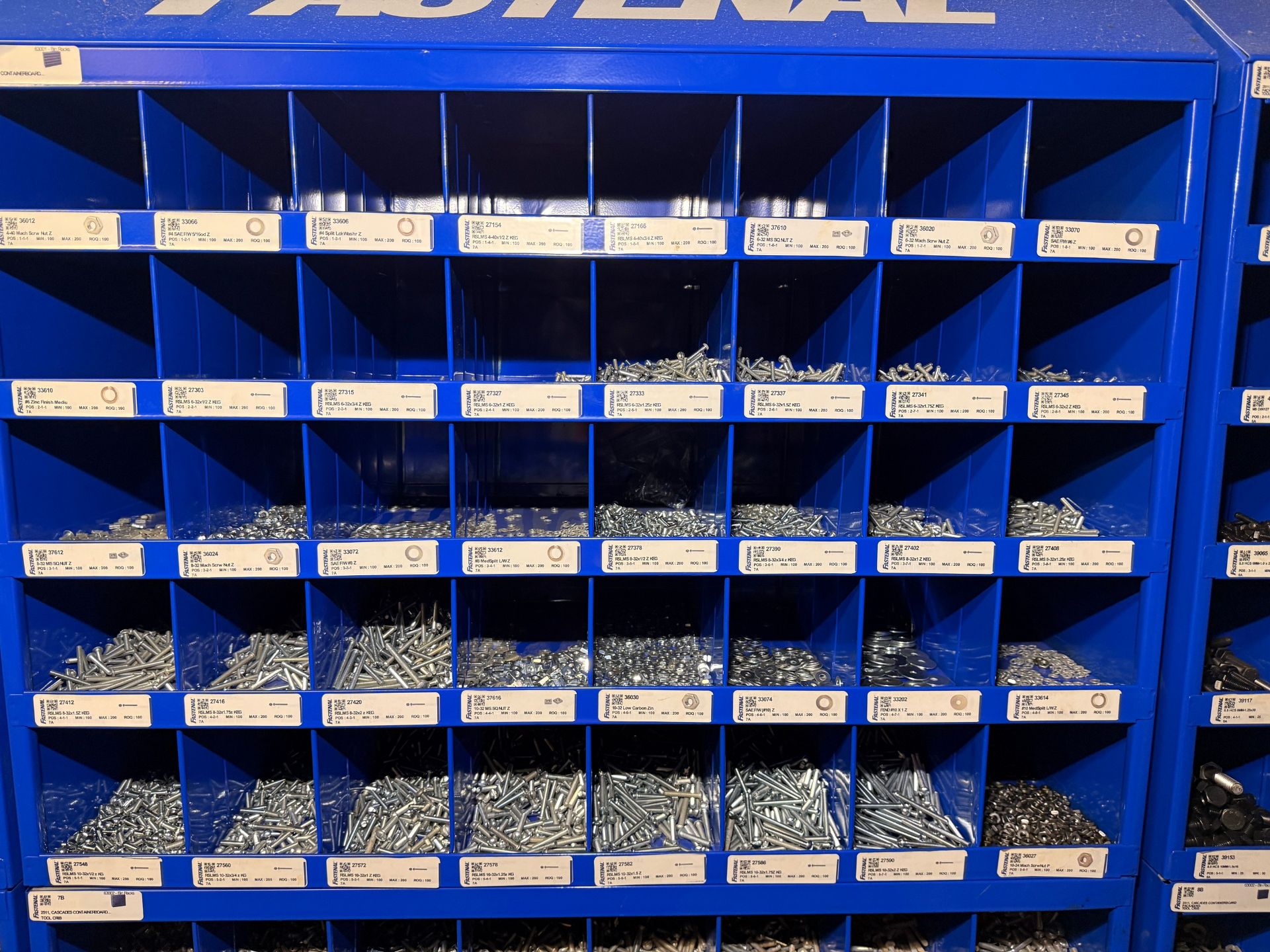 (1) Lot of (3) FASTENAL tool bin w/ contents to include scerws,bolts ...