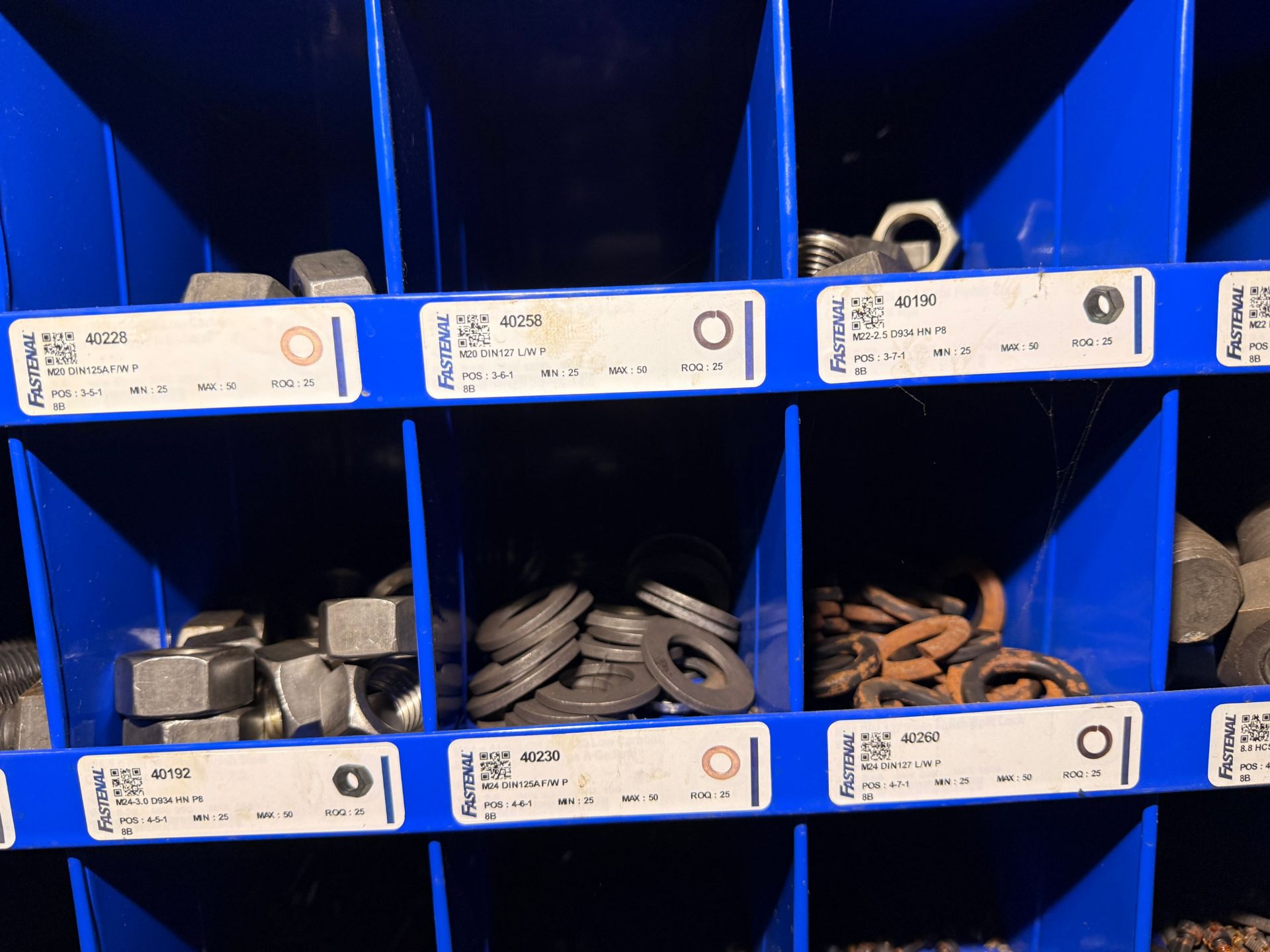(1) Lot of (3) FASTENAL tool bin w/ contents to include scerws,bolts ...