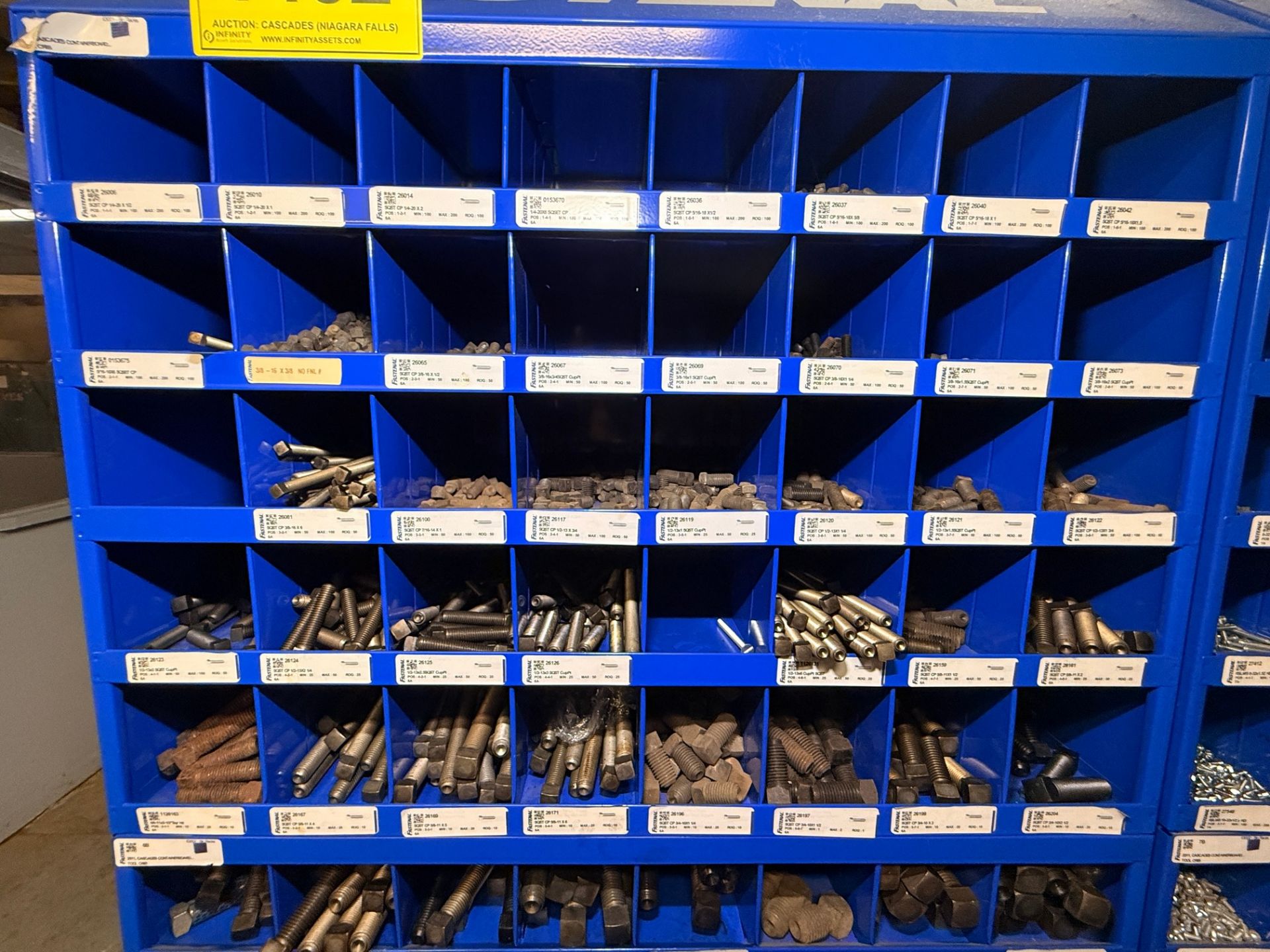 (1) Lot of (3) FASTENAL tool bin w/ contents to include scerws,bolts ...