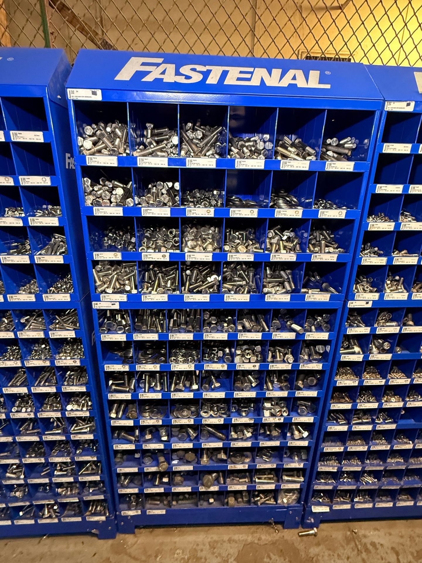 (1) Lot of (2) FASTENAL tool bins w/ contents to include various size ...