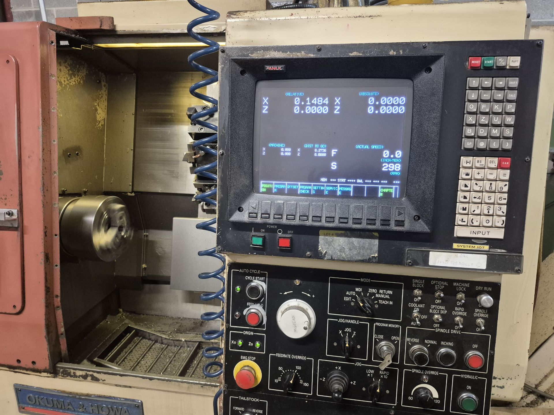 OKUMA & HOWA CNC TURNING CENTER, MACHINE TYPE ACT3, MACHINE NO. 09257 ...