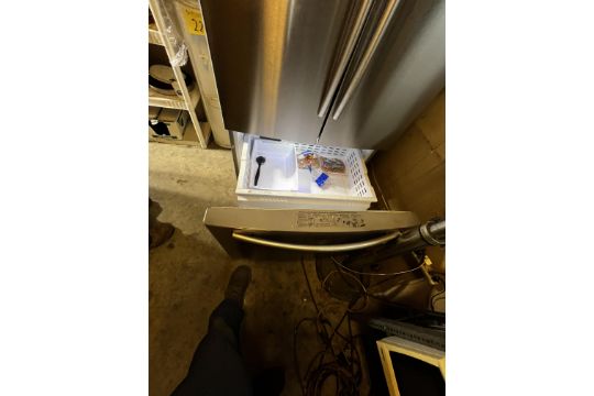 SAMSUNG STAINLESS STEEL FRIDGE AND KITCHENAID TOASTER OVEN