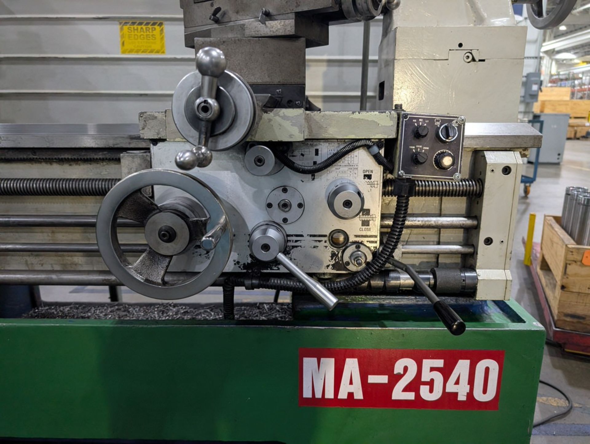 2007 Lehigh MA-2540 Lathe W/ 15-3/4" 3-Jaw Chuck; W/ Material Rack ...
