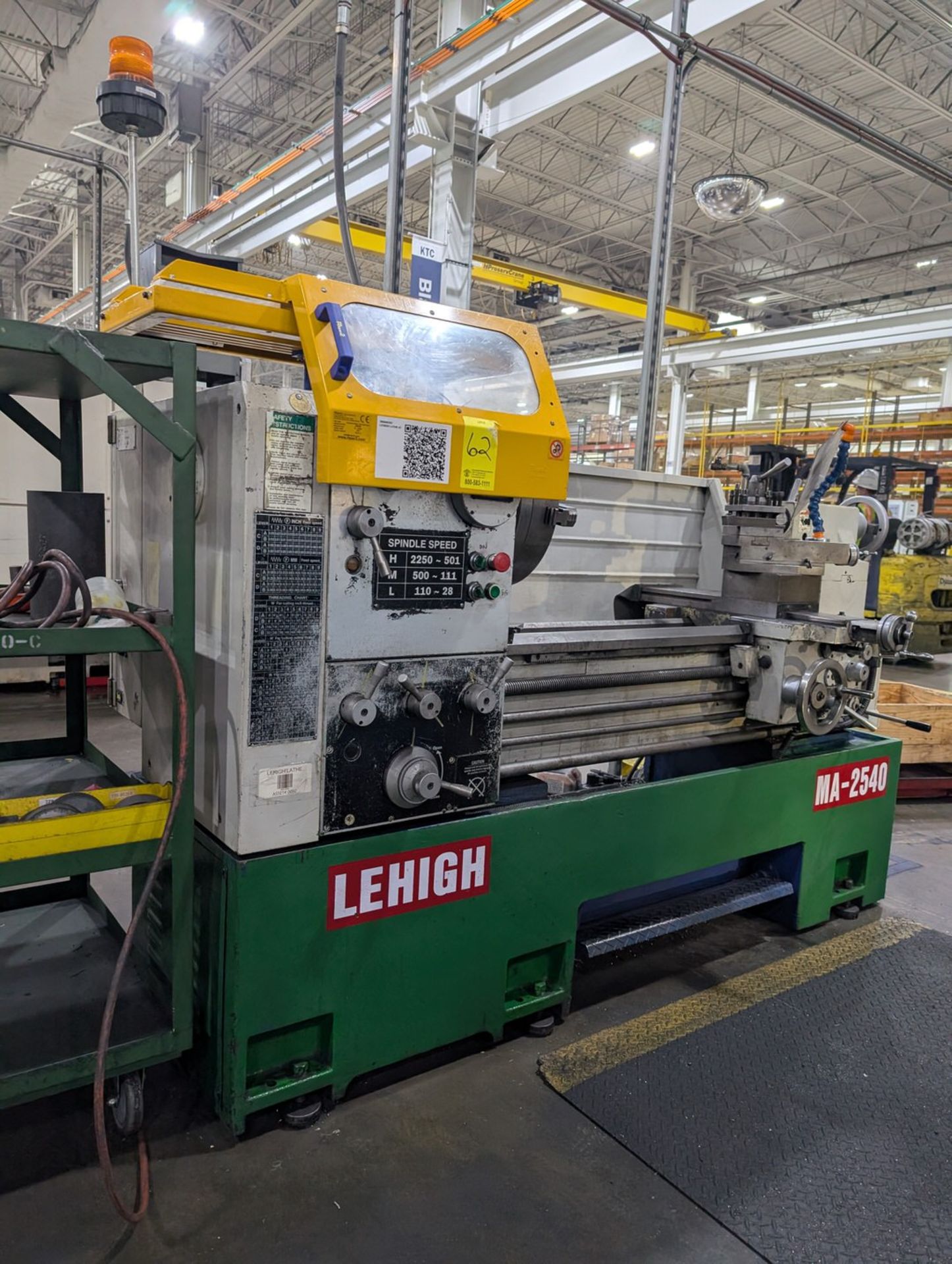2007 Lehigh MA-2540 Lathe W/ 15-3/4" 3-Jaw Chuck; W/ Material Rack ...