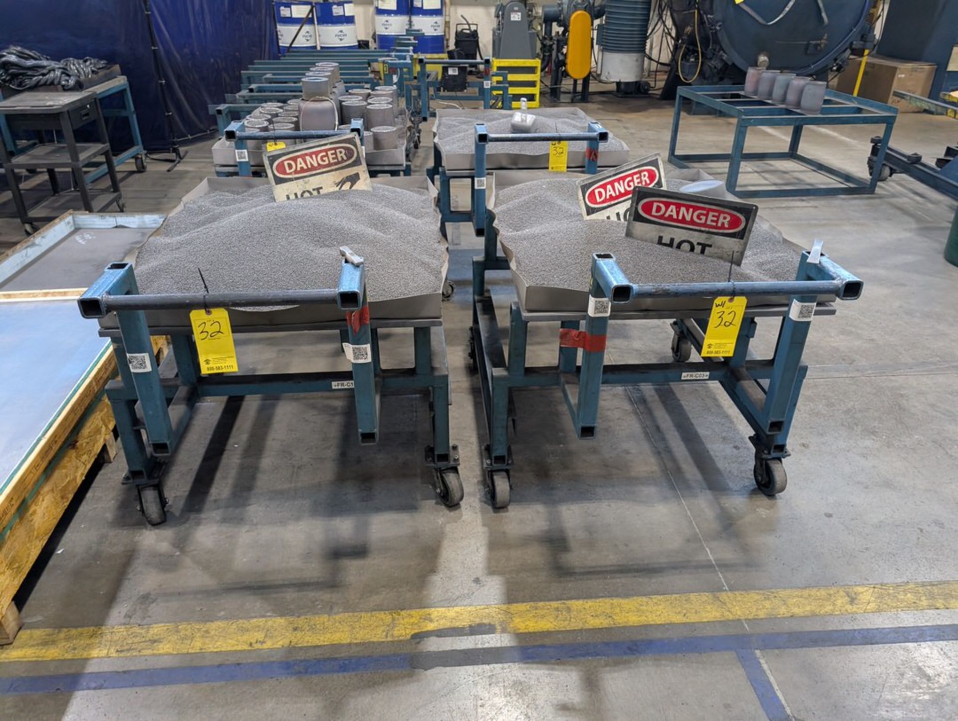 (3) Crates Of Furnace Contents Cart Insulators, Pans, Carts, etc.