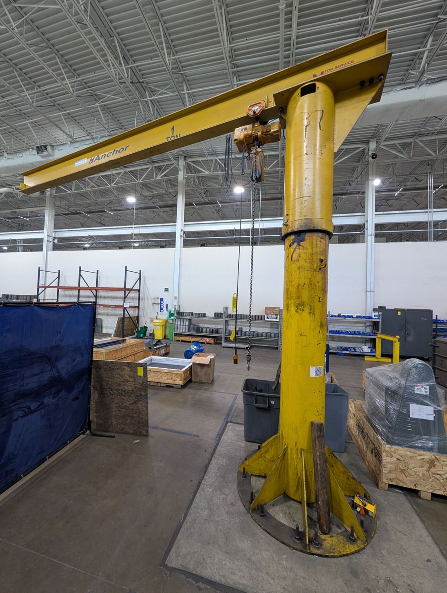 ProServe 1 Ton Free Standing Jib Crane 480v; W/ 1 Ton Harrington Hoist ...